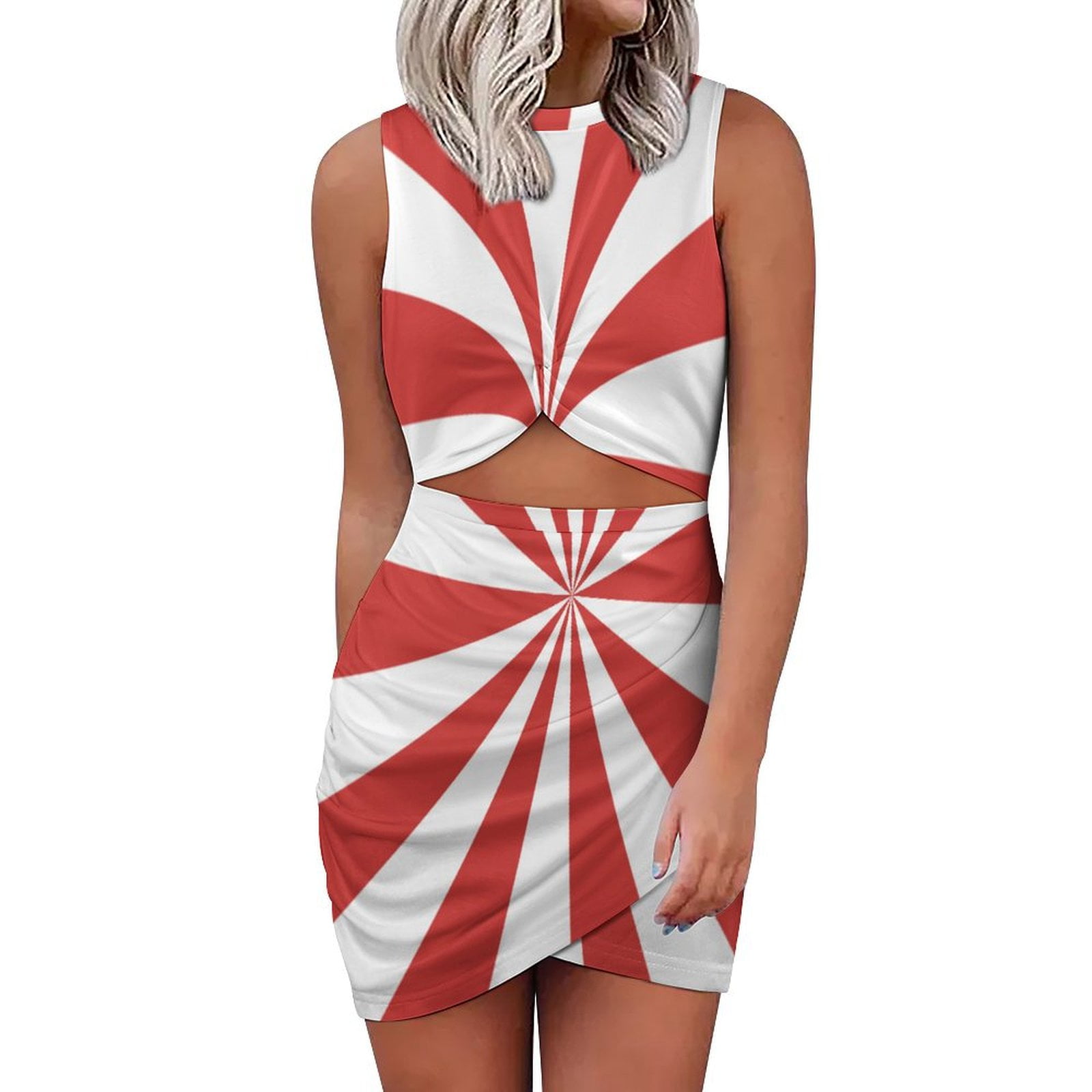 Aesthetic Rose And White Sunburst Women's Crossover Slim Hip Dress ...