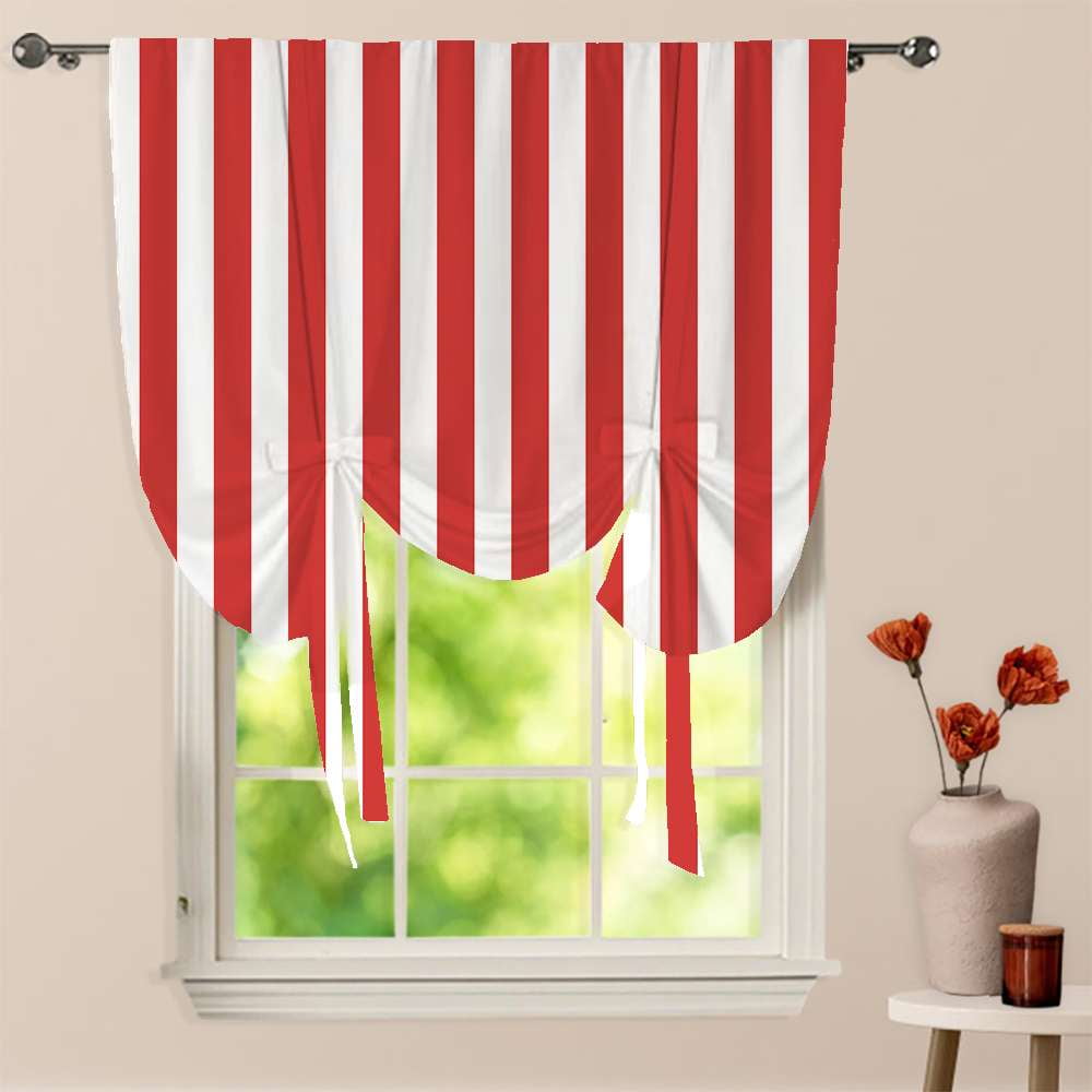 Aesthetic Rose And White Vertical Window Curtain for Living Room Roman ...