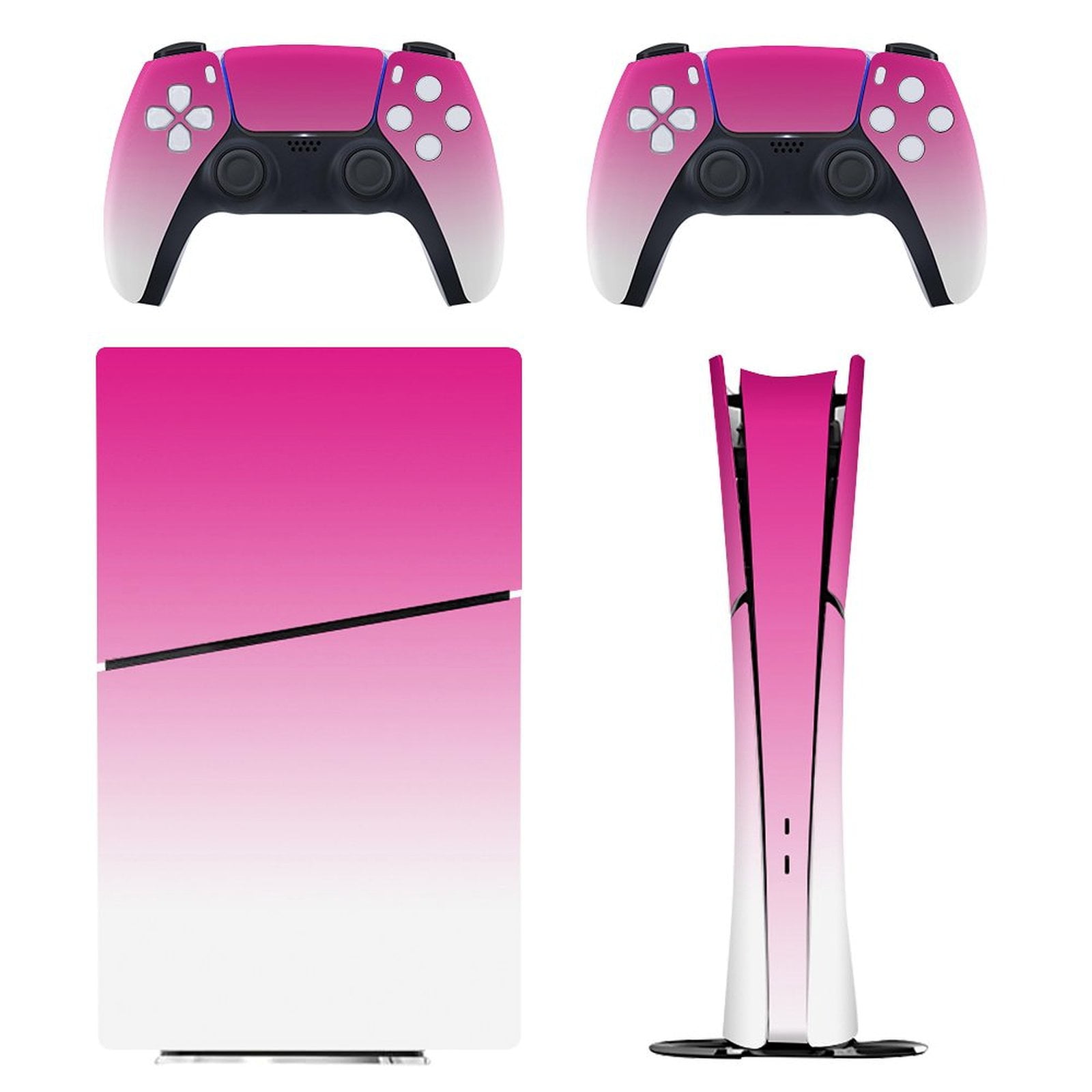 Aesthetic Rose Red And White Gradient PS5/PS5 Slim Digital Disc Skin ...