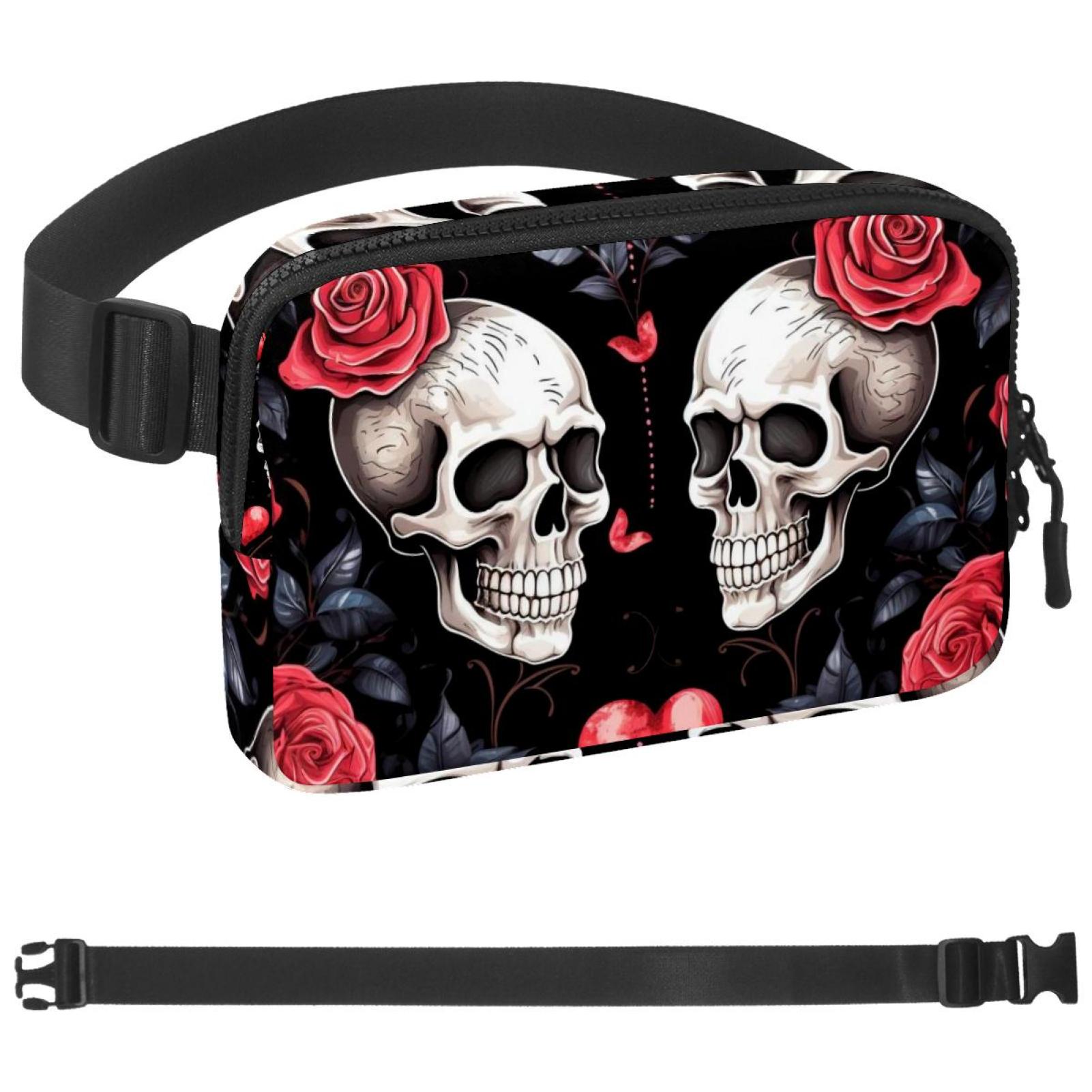Aesthetic Rose Skull Crossbody Fanny Pack for Men&Women,Belt Bag for ...