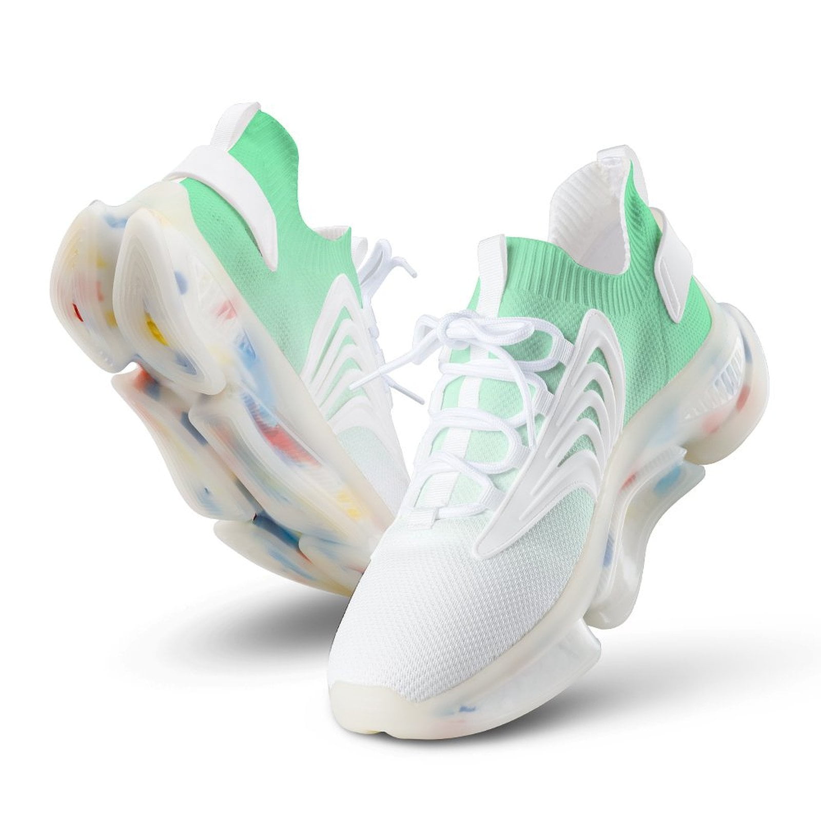 Aesthetic Sage Green And White Gradient Walking Shoes for Men Woman ...