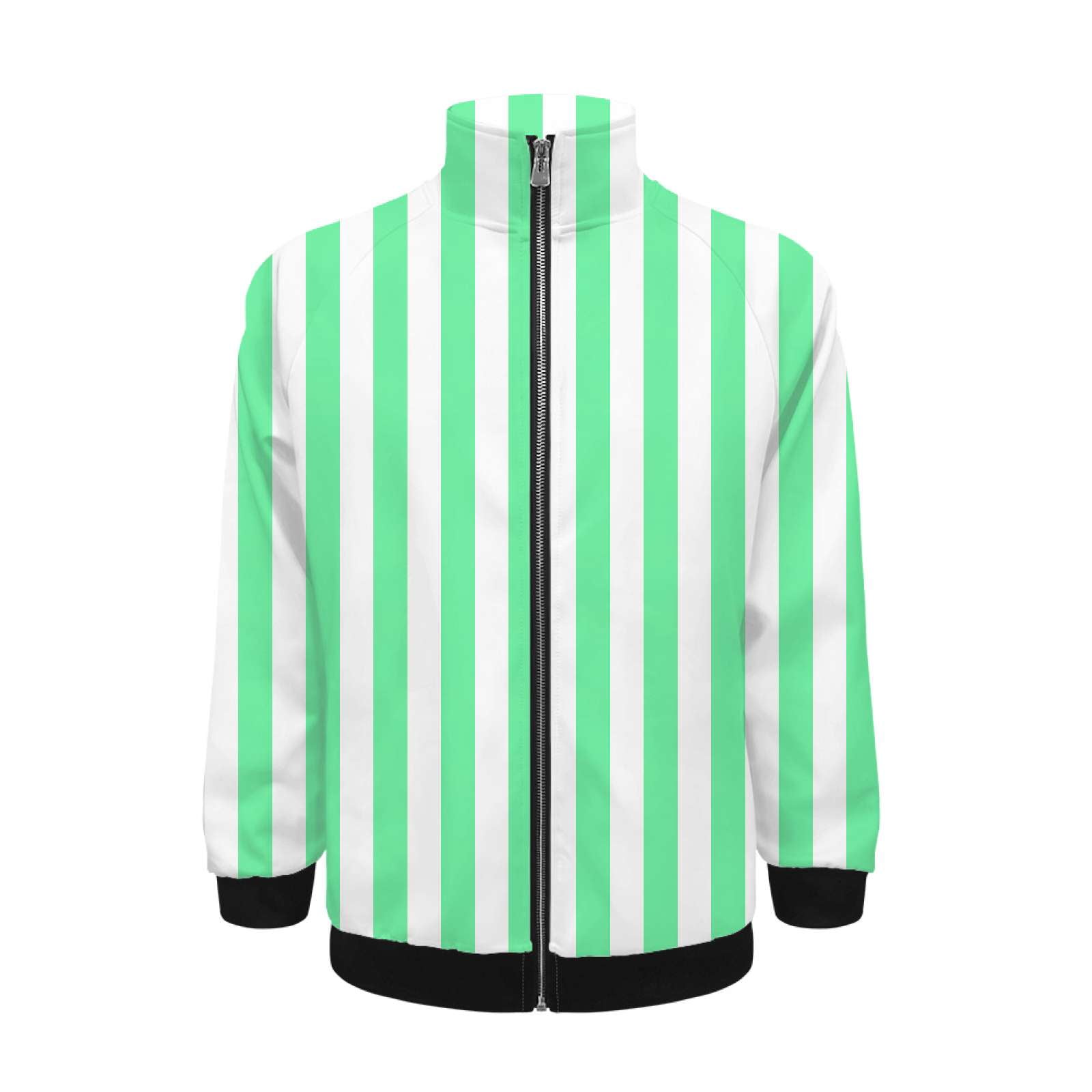 Aesthetic Sage Green And White Vertical Jacket Men's Street Cool Long ...