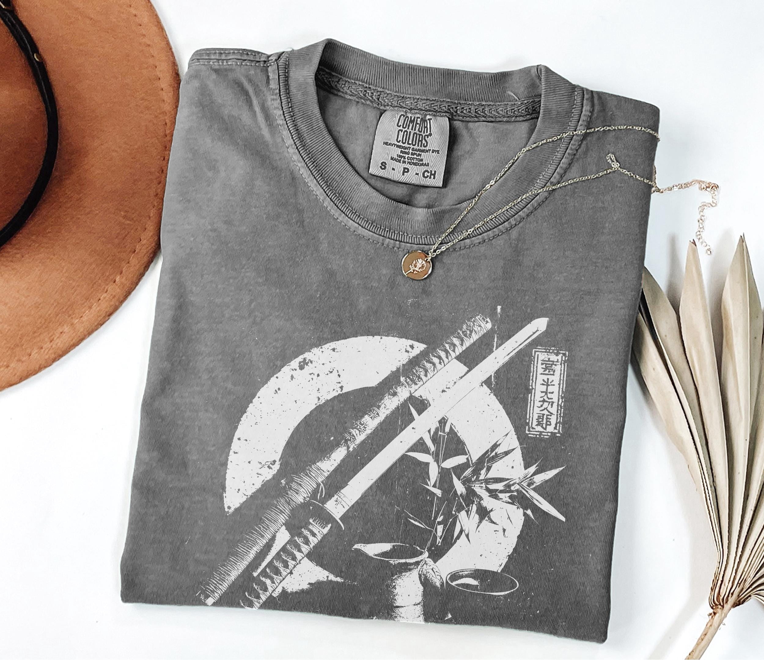 Aesthetic Samurai Blade & Bamboo Art Comfort Colors Premium Softness ...