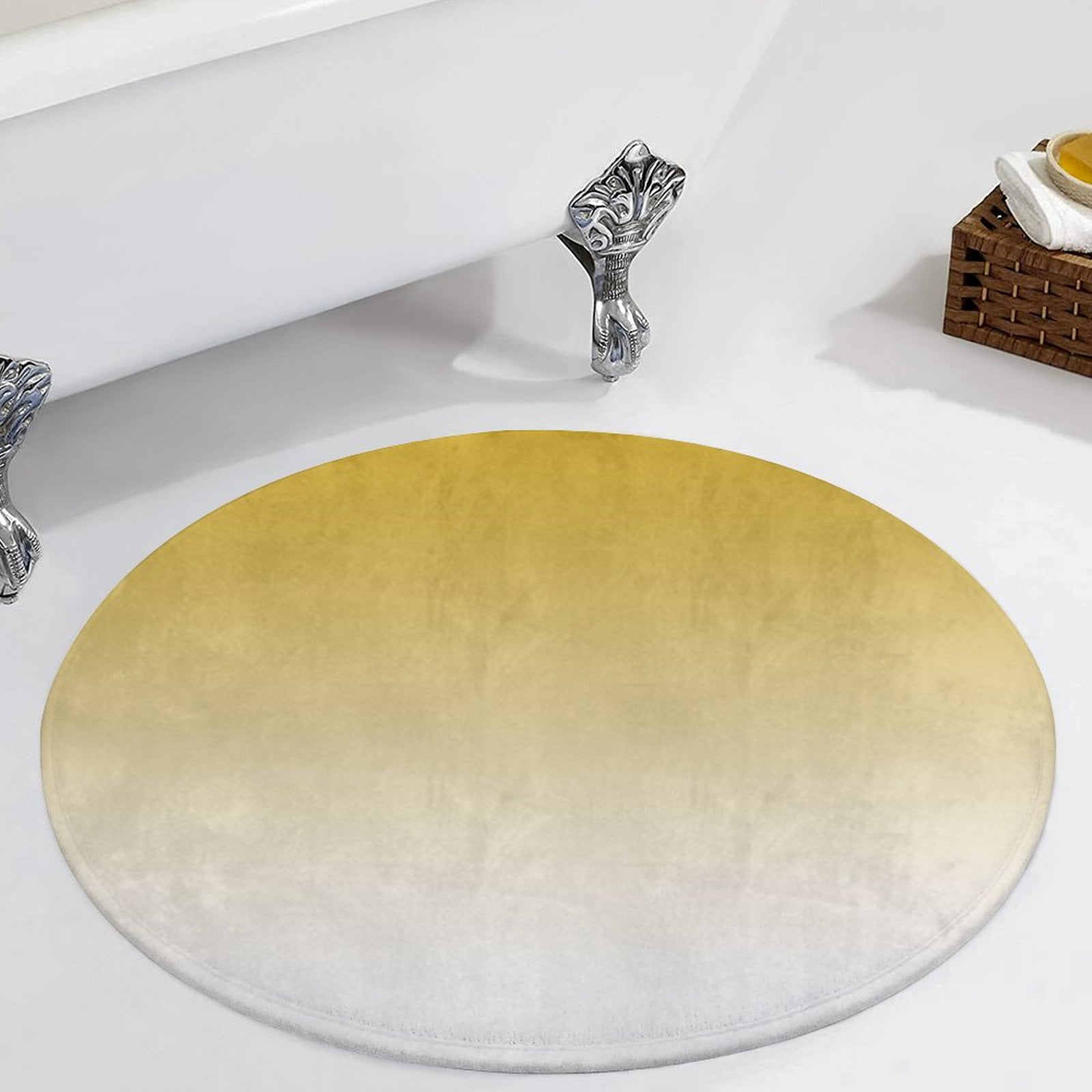 Aesthetic Sand Yellow And White Gradient Round Carpet Circle Rug ...