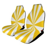 Aesthetic Signal Yellow And White Sunburst Car Seat Covers Front Seats ...
