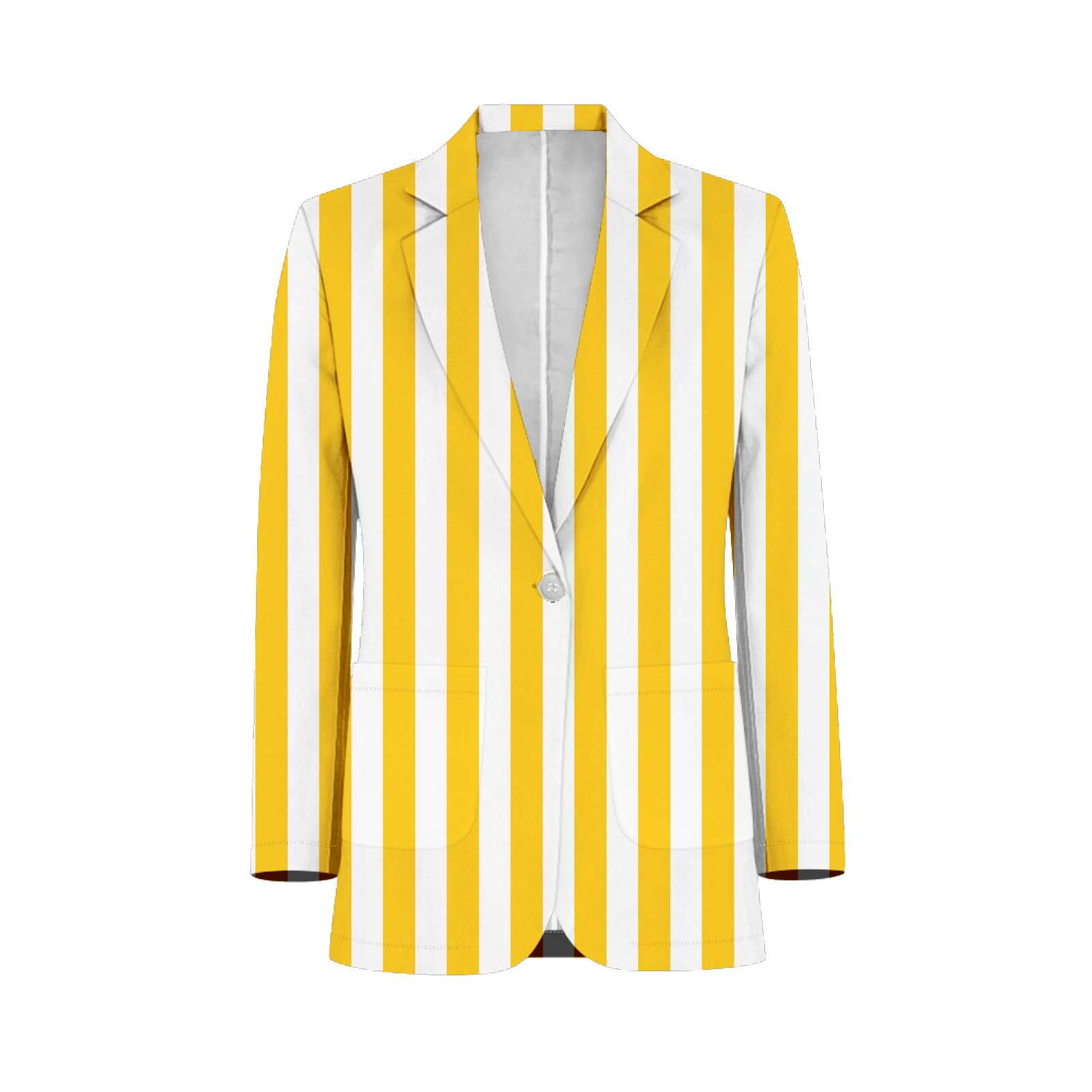 Aesthetic Signal Yellow And White Vertical Mens Suits Shawl Collar Slim ...