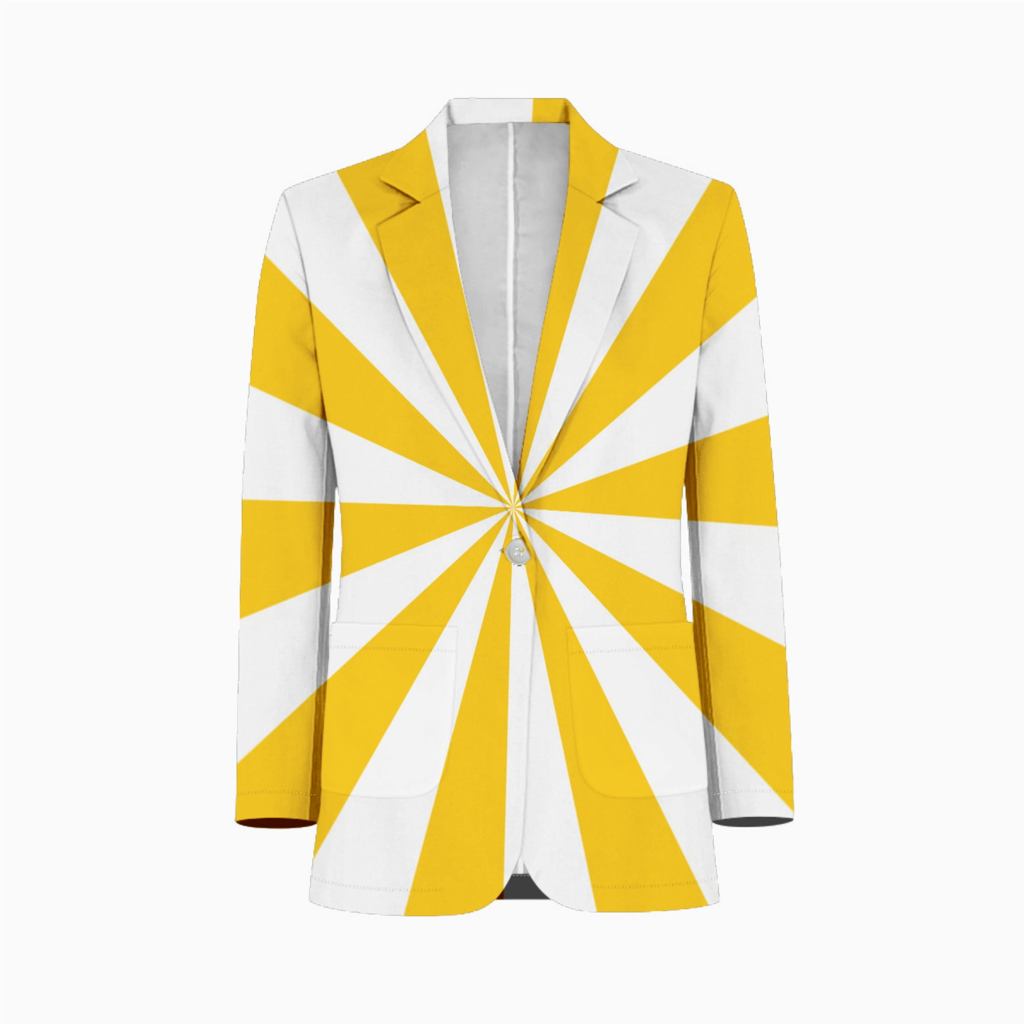 Aesthetic Signal Yellow and White Sunburst Mens Suits Shawl Collar Slim ...