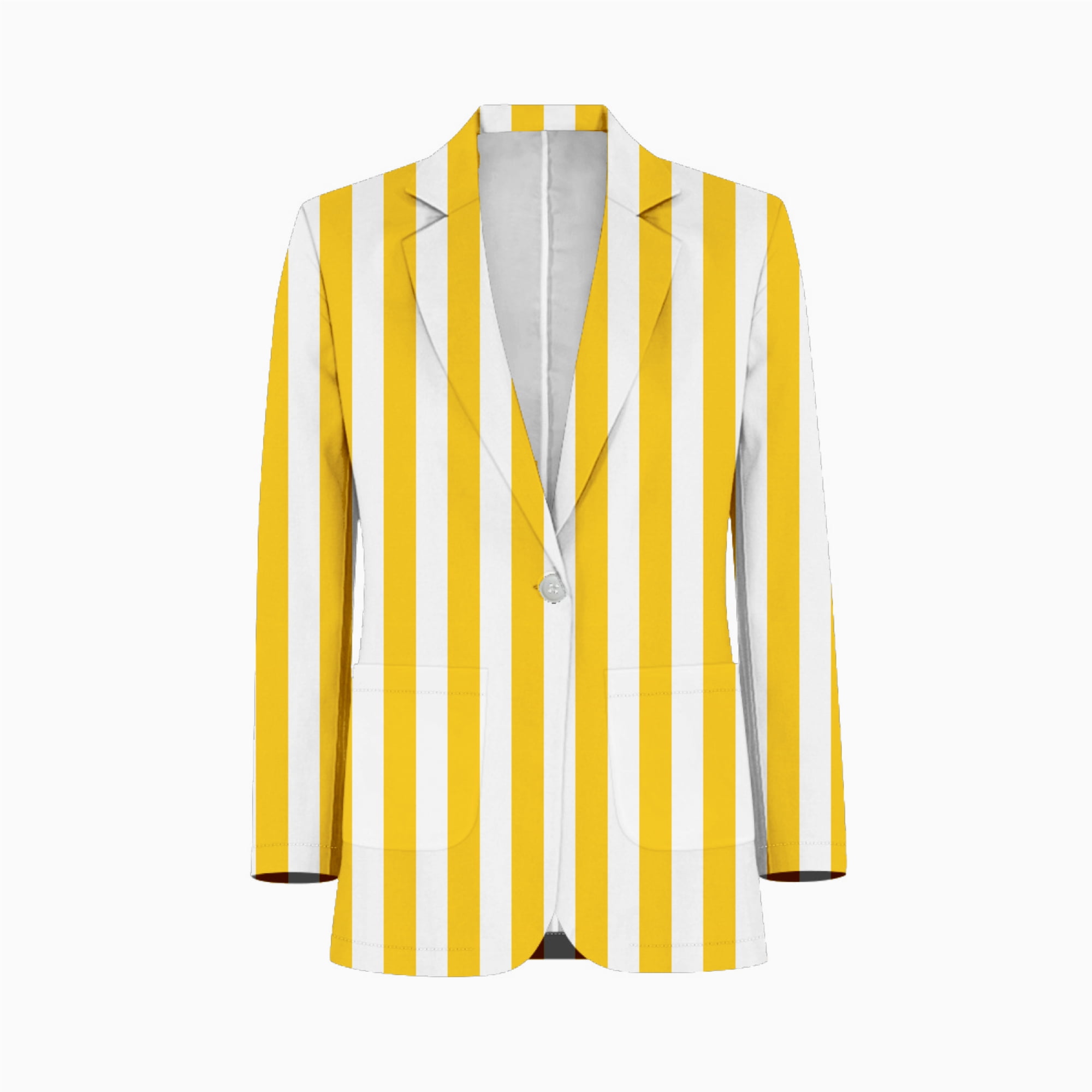 Aesthetic Signal Yellow and White Vertical Men Blazers Slim Clothing Summer Jacket Man Oversize ...