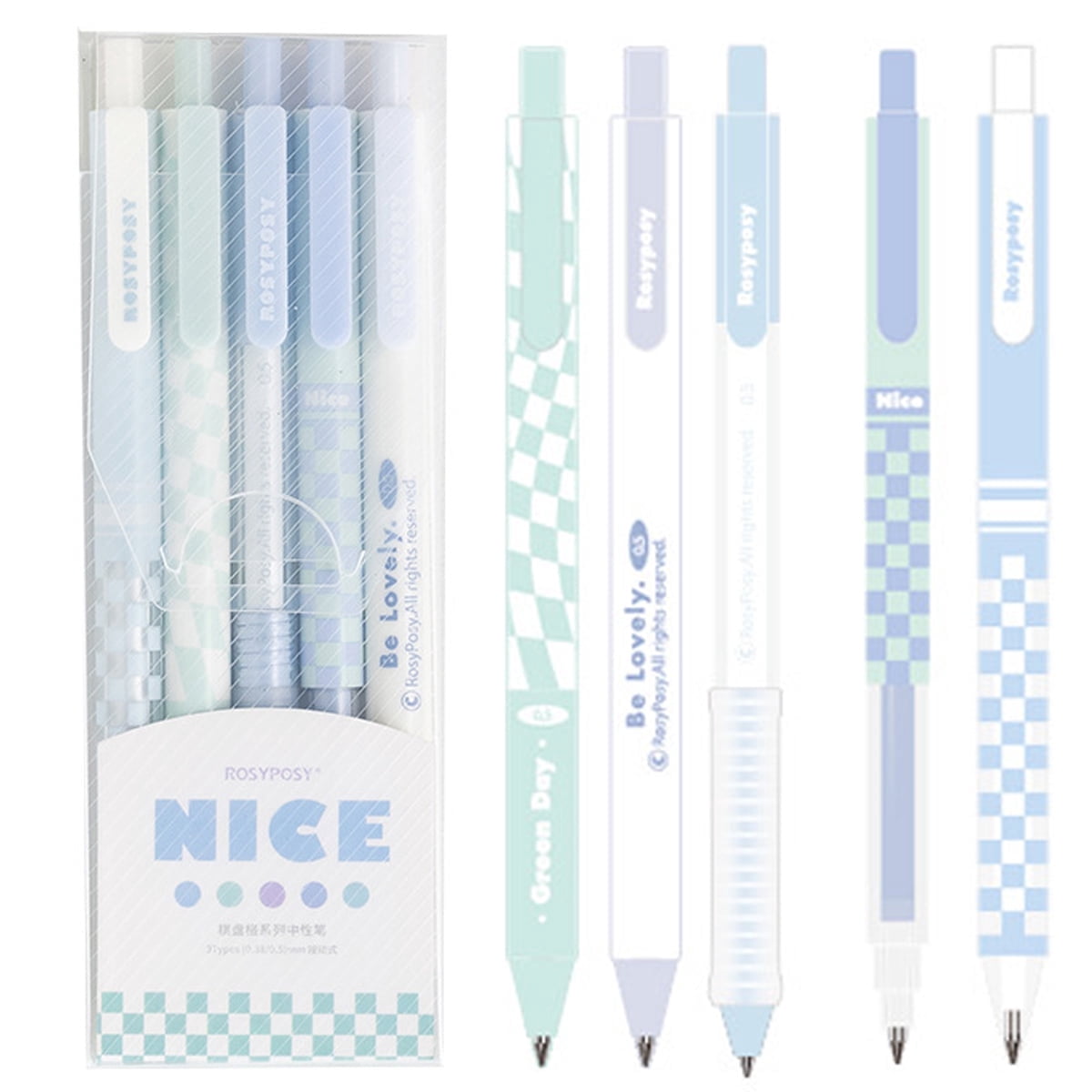 Aesthetic Soft Touch Color Barrel Gel Ink Pens Point Black Ink Smooth ...