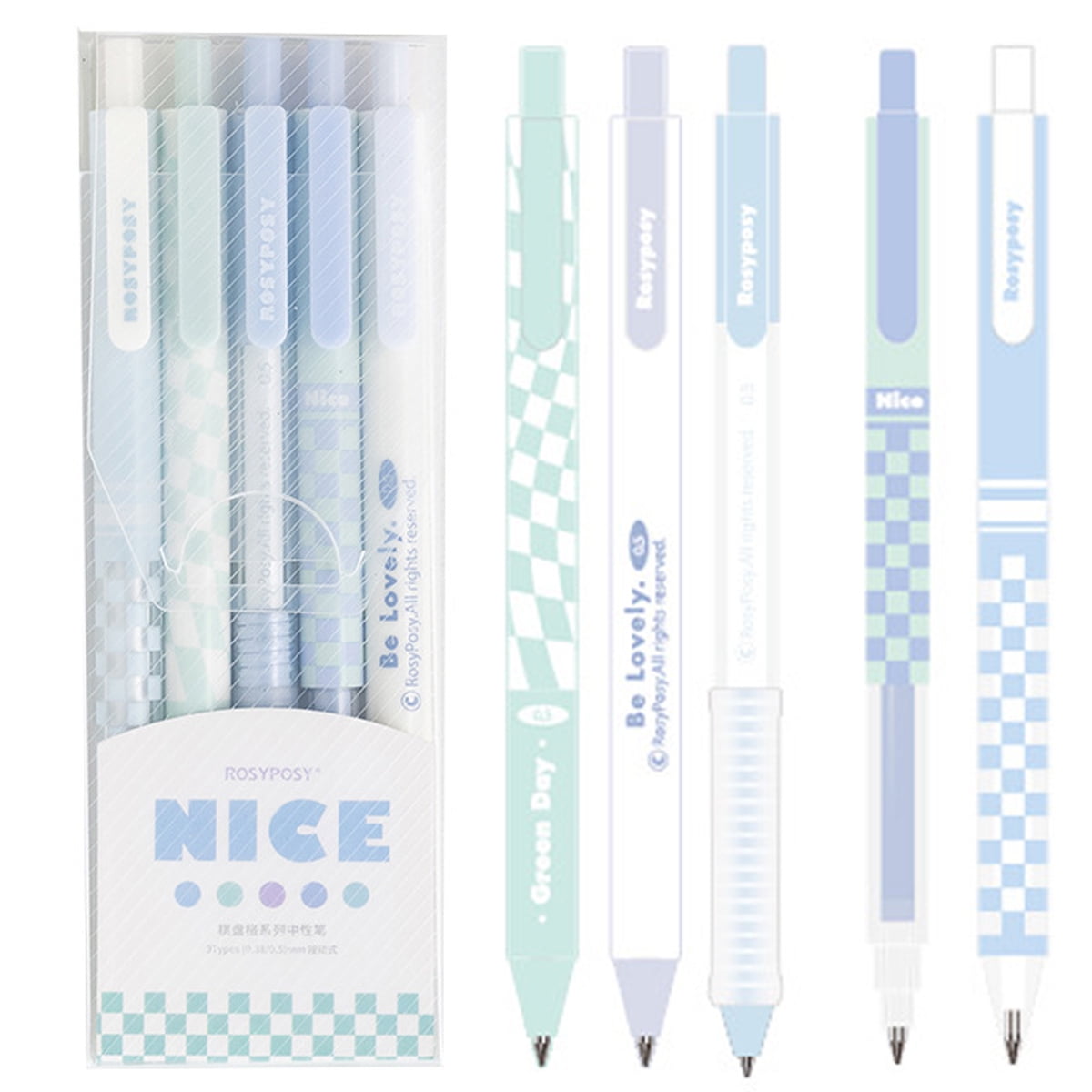 Aesthetic Soft Touch Color Barrel Gel Ink Pens Point Black Ink Smooth ...