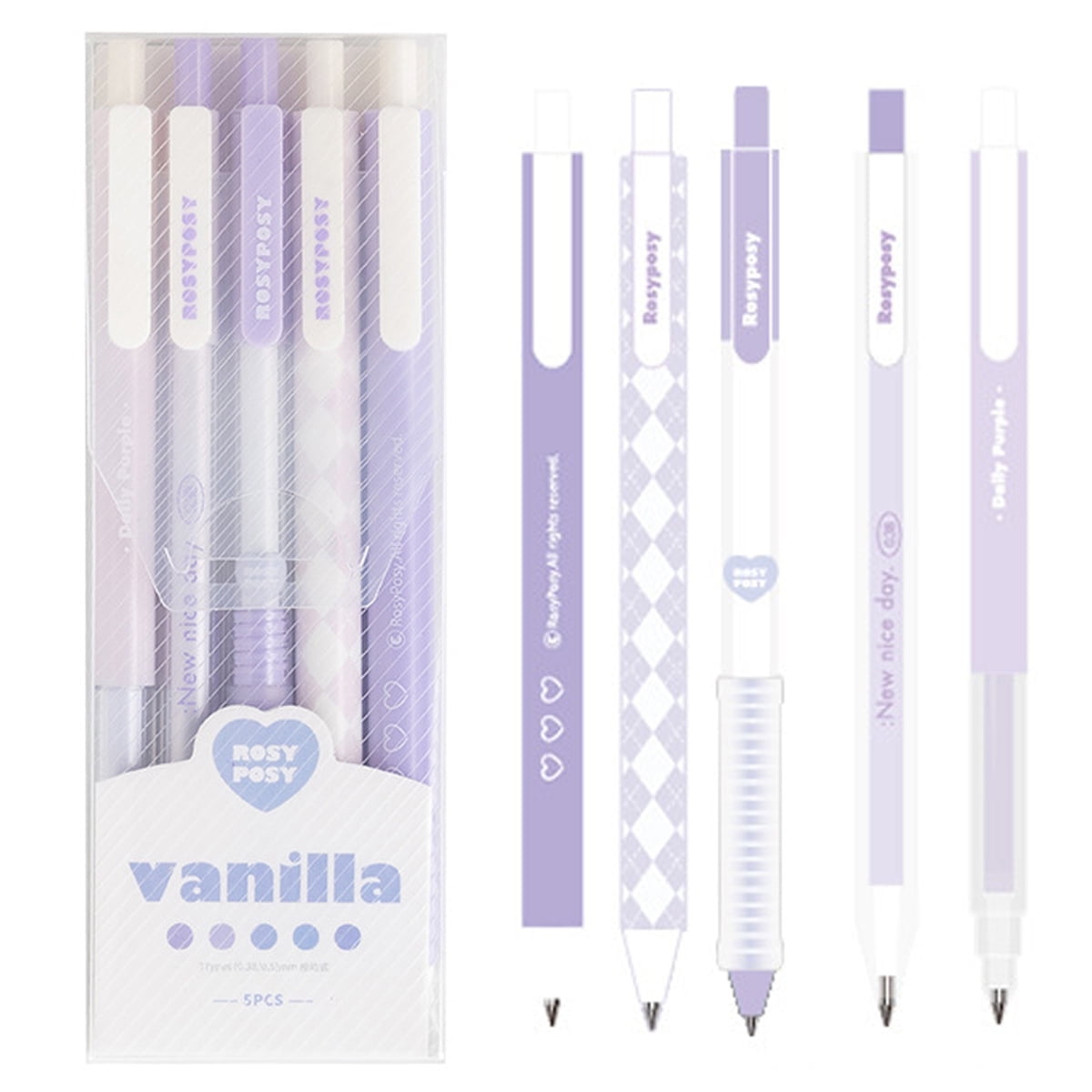 Aesthetic Soft Touch Color Barrel Gel Ink Pens Point Black Ink Smooth ...