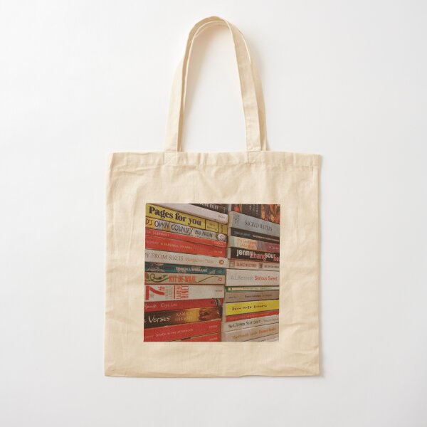 Aesthetic Stack Of Books In Singapore Cotton Tote Bag Canvas Tote Bag ...