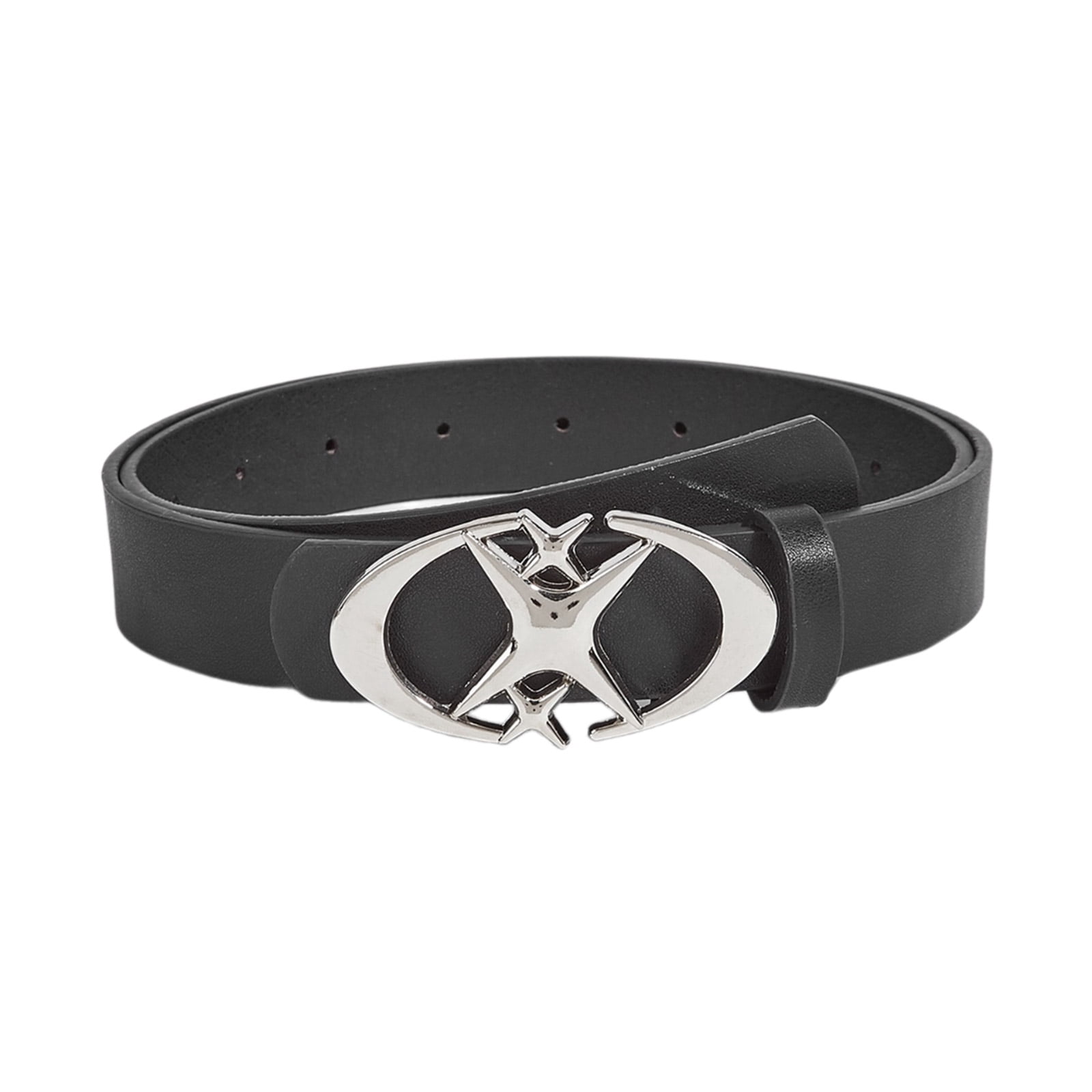 Aesthetic Star Buckle Belt for Women Solid PU Leather Belt Simple ...