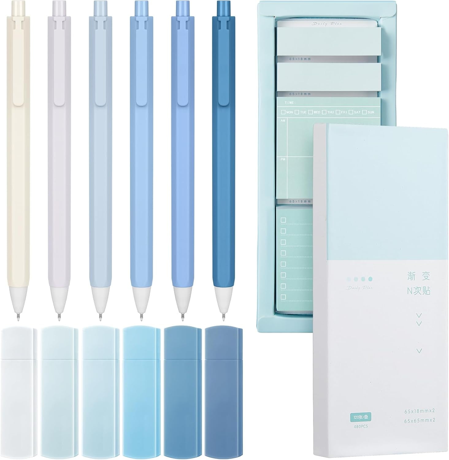 Aesthetic Stationery Set Supplies Sticky Notes Set 6 Mini Correction ...