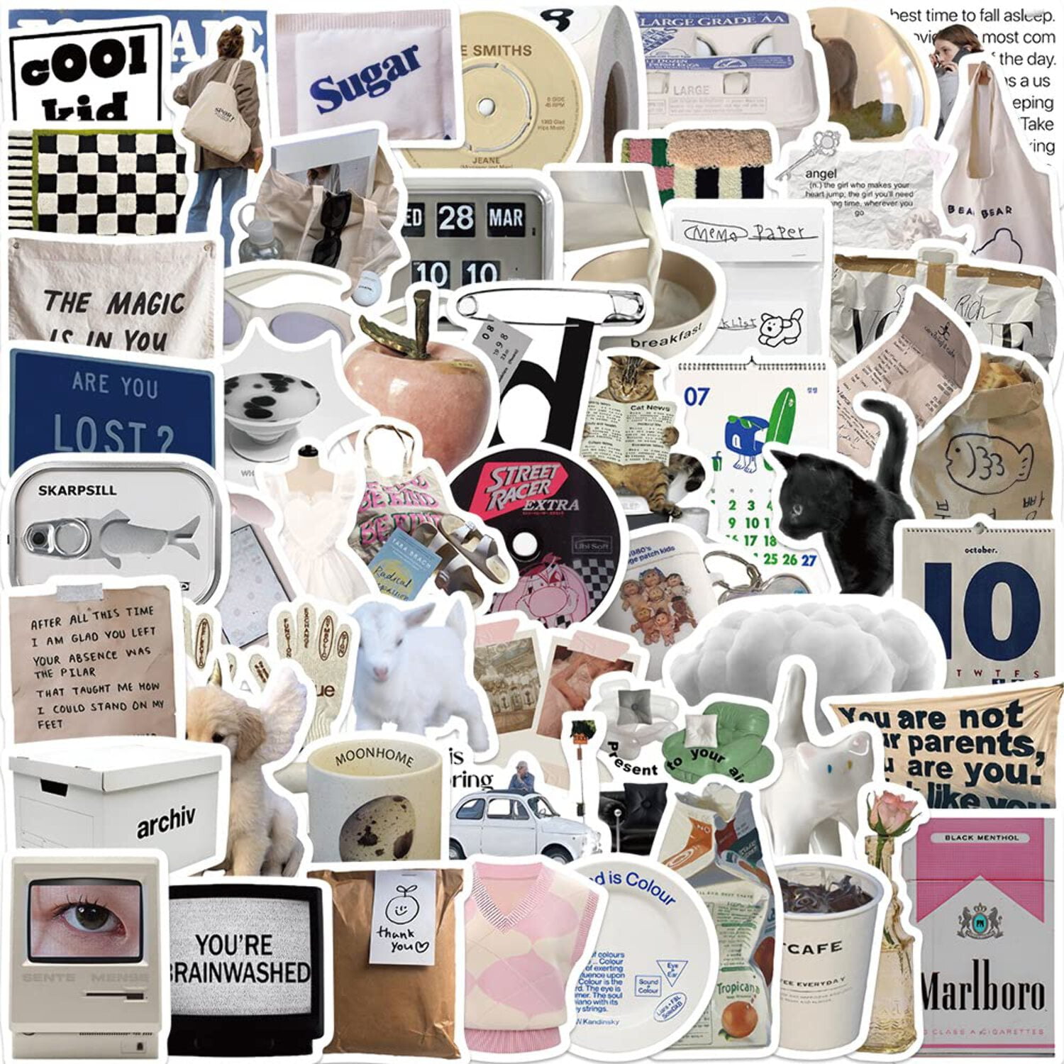 Aesthetic Stickers Pack Waterproof Laptop Stickers Decals 57 Pcs for ...