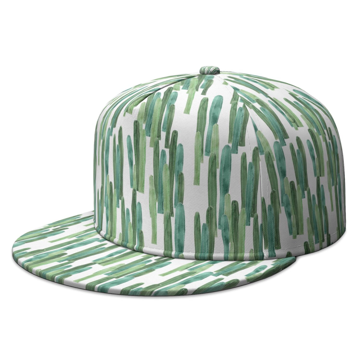 Aesthetic Succulent Design Snapback Hat - Trendy Flat Brim Cap for Men ...
