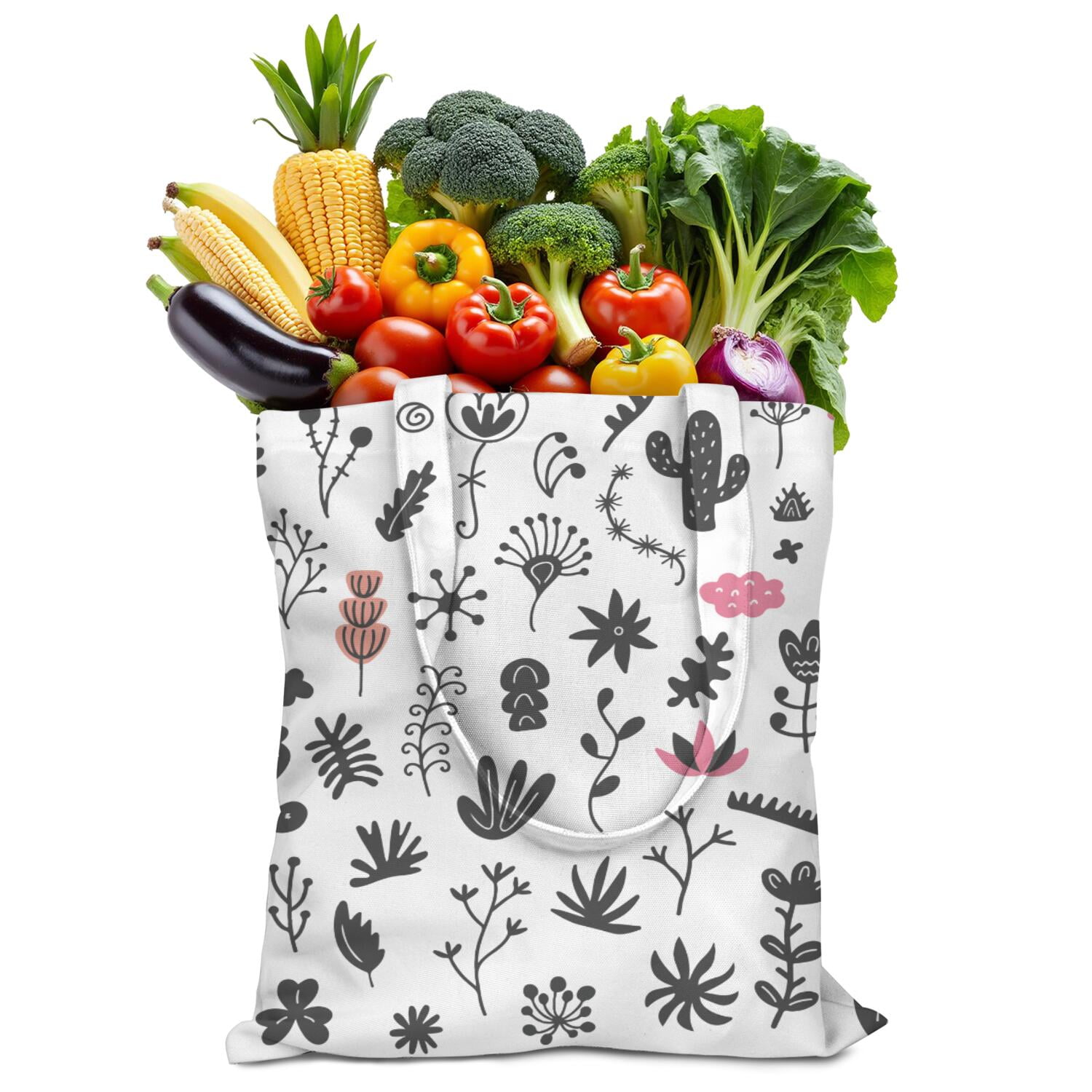 Aesthetic Succulent Reusable Bag - Large Capacity Fabric Tote, Compact ...