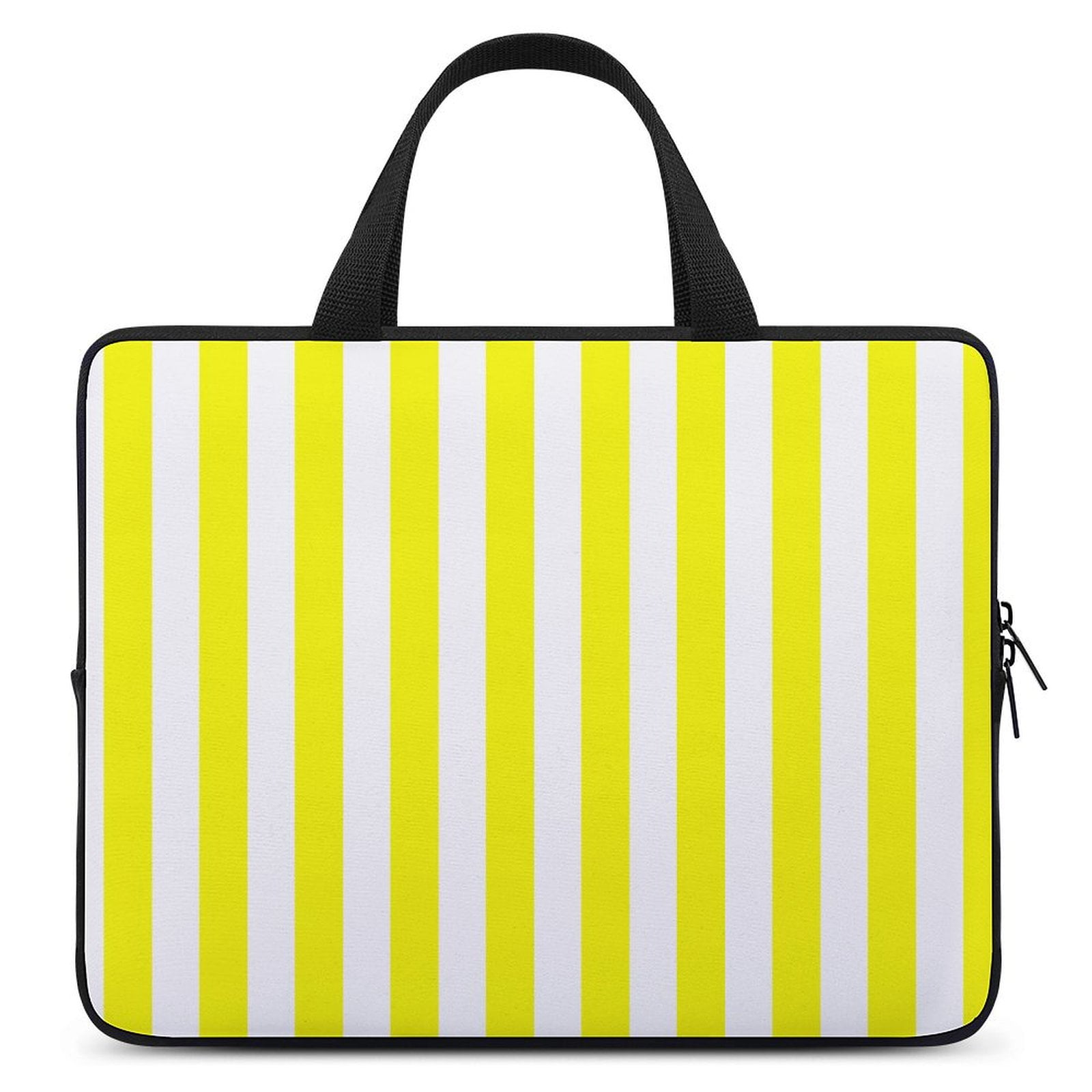 Aesthetic Sulphur Yellow And White Vertical Laptop Bag Women Man 10 12 ...