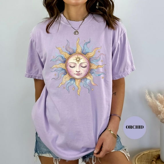 Aesthetic Sun And Moon T-Shirt, Hippie Clothing, Boho Style Top ...