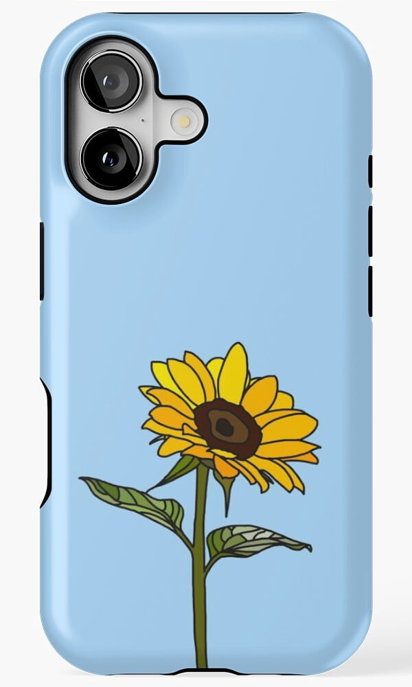 Aesthetic Sunflower Light Blue Art Phone Case for iPhone 11 12 13 14 15 ...