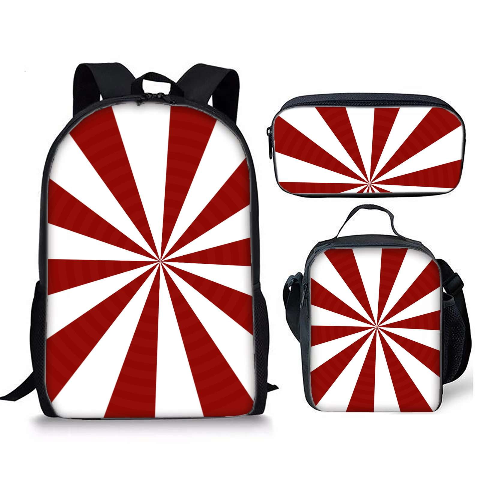 Aesthetic Tomato Red and White Sunburst Backpacks Bookbag Bags Rucksack ...