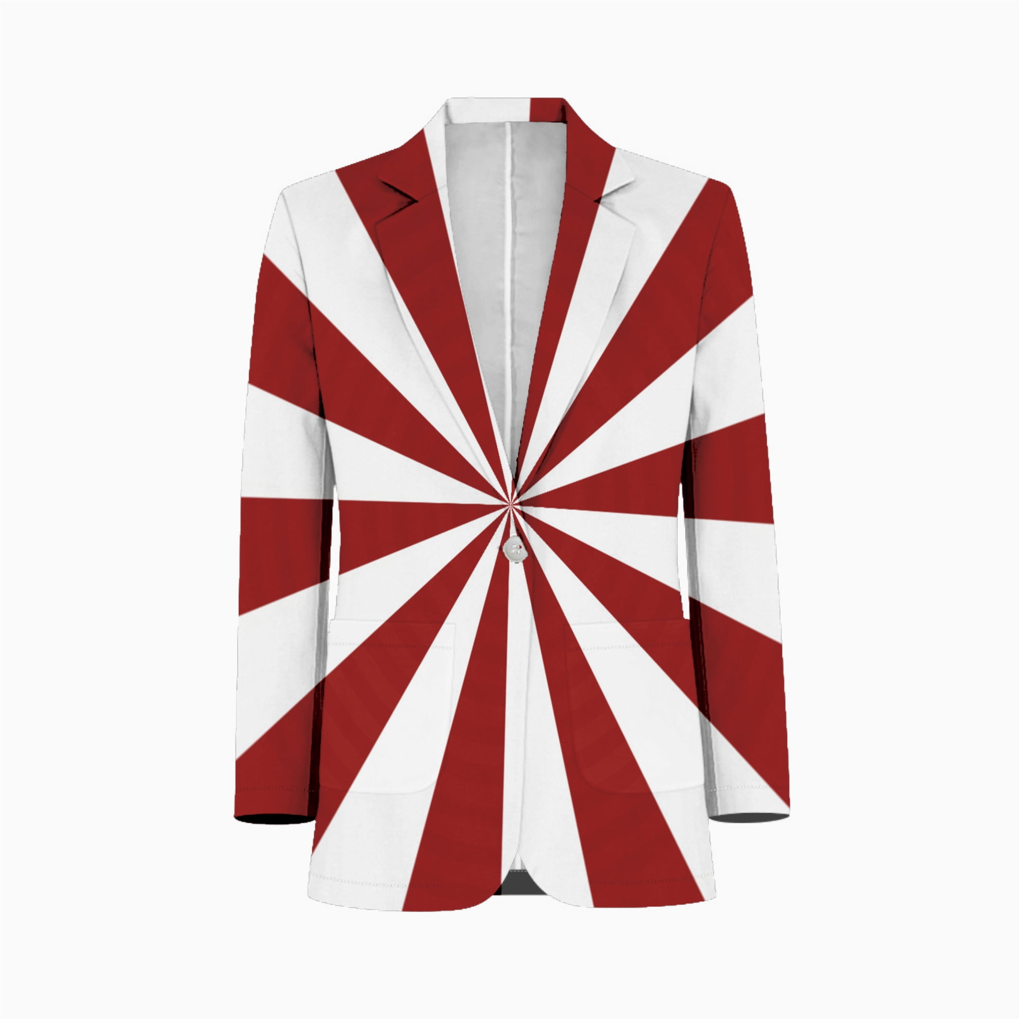 Aesthetic Tomato Red and White Sunburst Customized Men's Suits full man ...