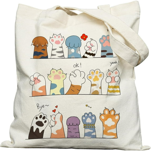 Aesthetic Tote Bag for Women Girls - Resuable Double-Sided Printed ...