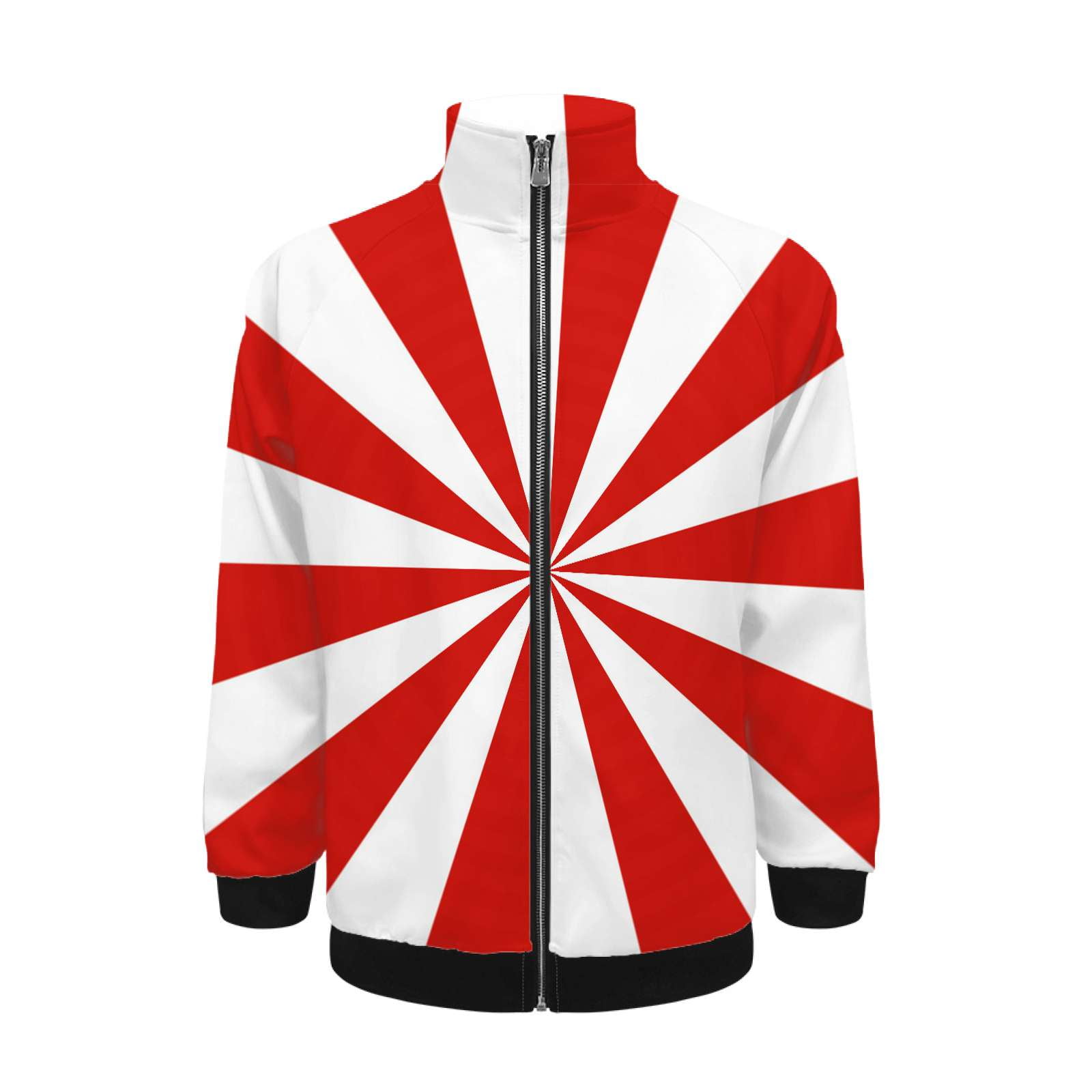 Aesthetic Traffic Red And White Sunburst Jacket Men's Street Cool Long ...