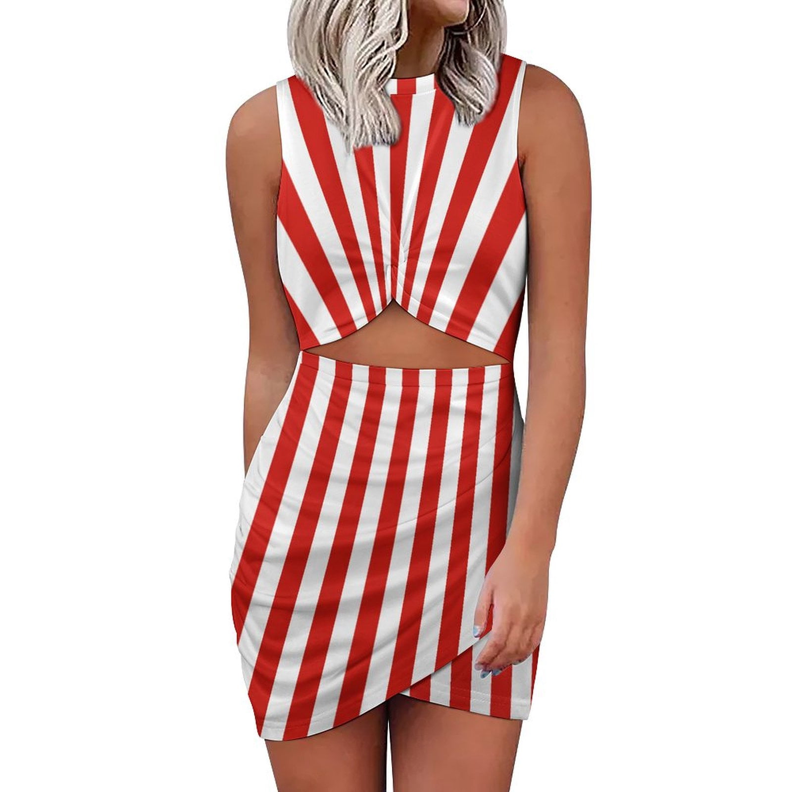 Aesthetic Traffic Red And White Vertical Women's Crossover Slim Hip ...