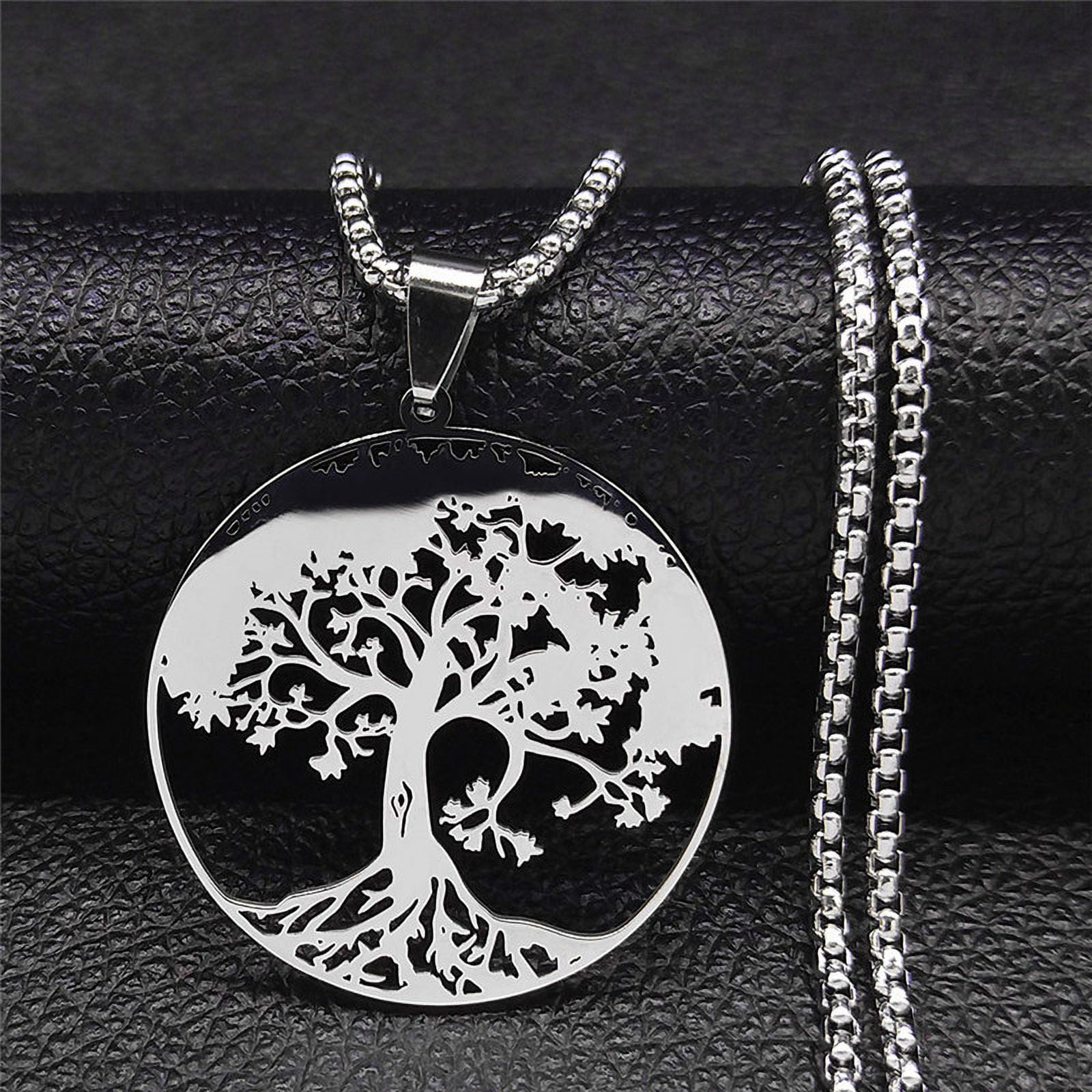 Aesthetic Tree of Life Love Heart Necklace for Women Men 14K White Gold ...