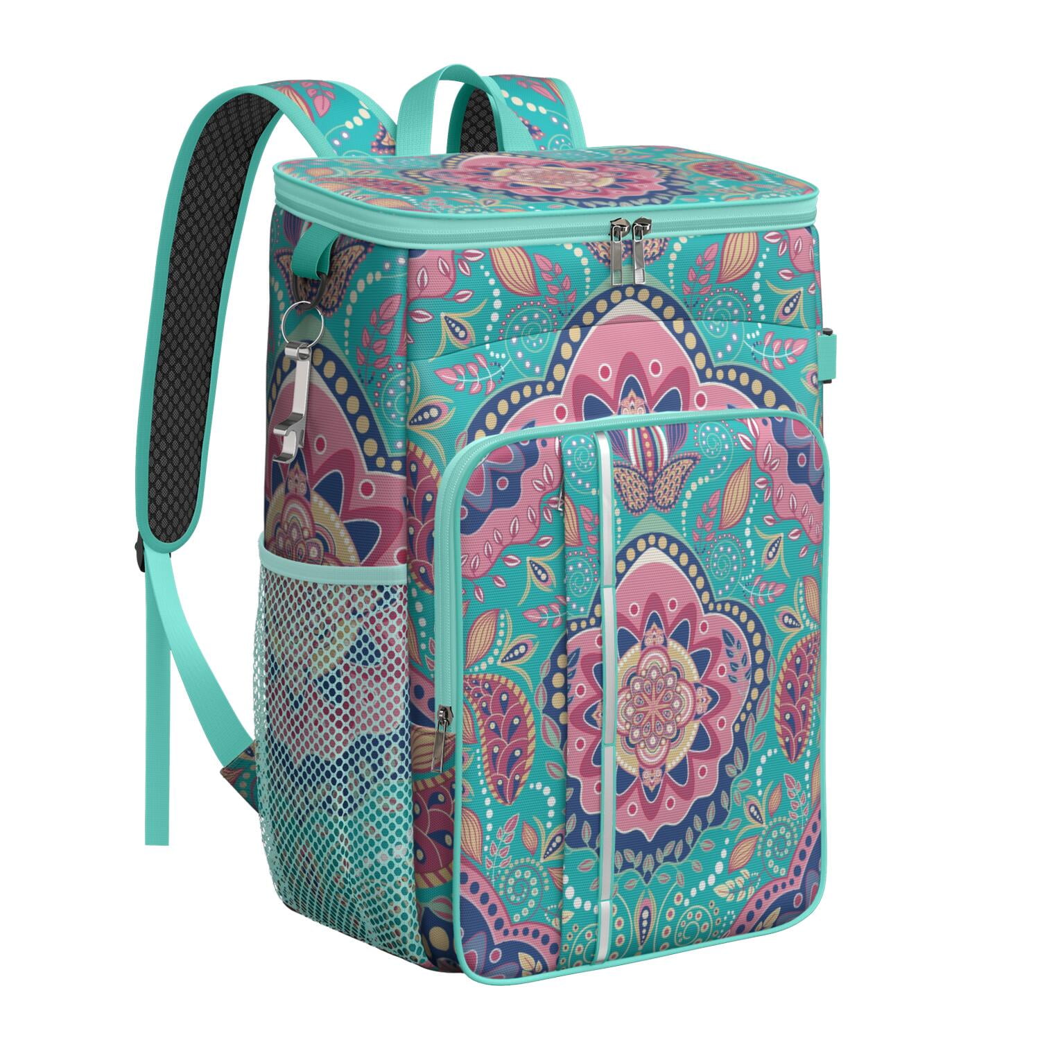 Aesthetic Tribal Design Insulated Cooler Backpack - 20L Leakproof Lunch ...
