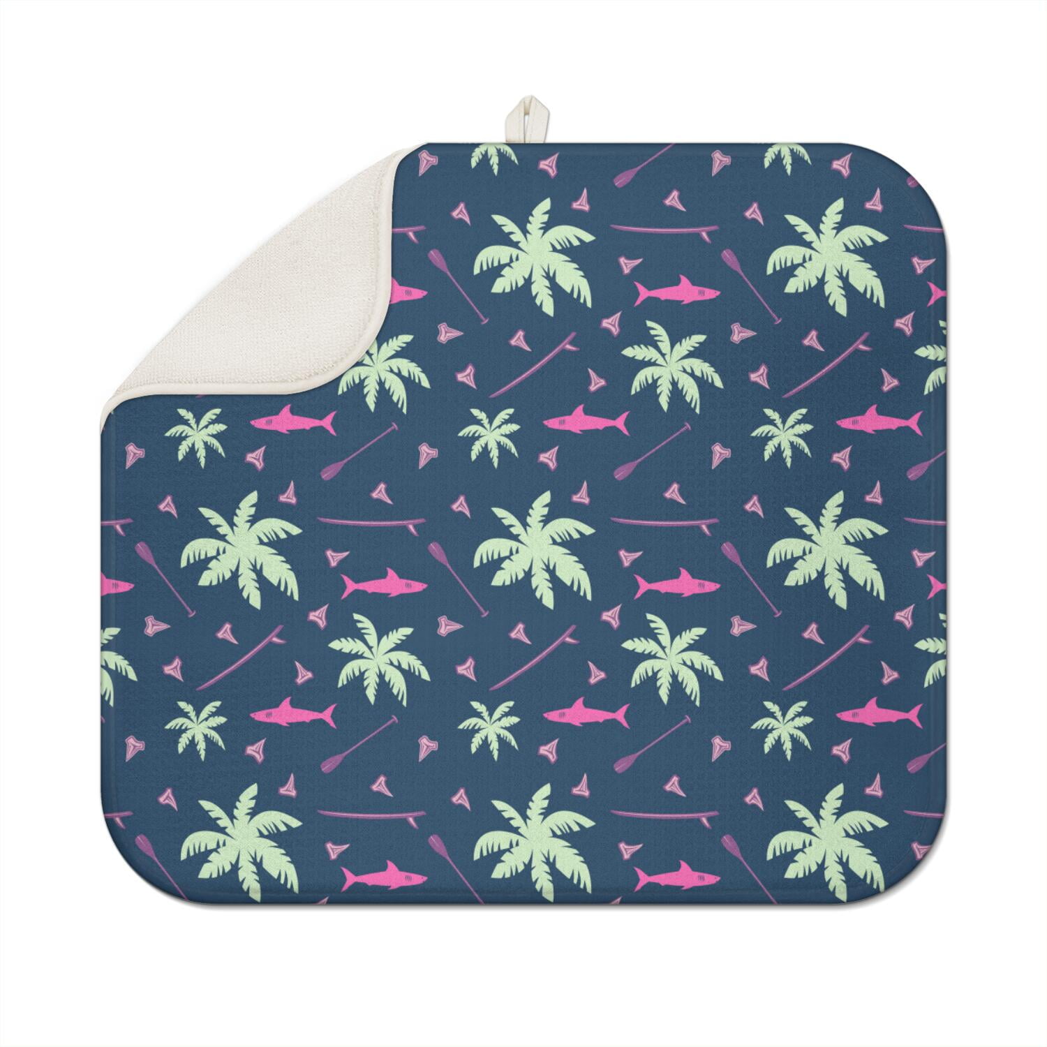 Aesthetic Tropical Beach Drying Mat Super Absorbent Microfiber Dish Pad ...