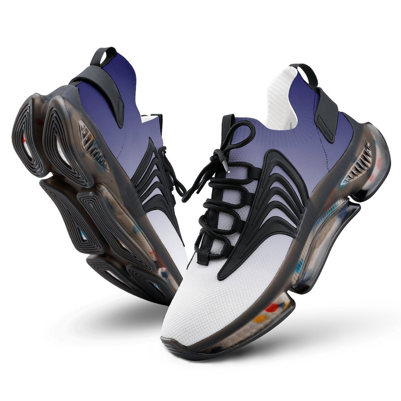 Aesthetic Night Blue And White Gradient Walking Shoes for Men Woman ...