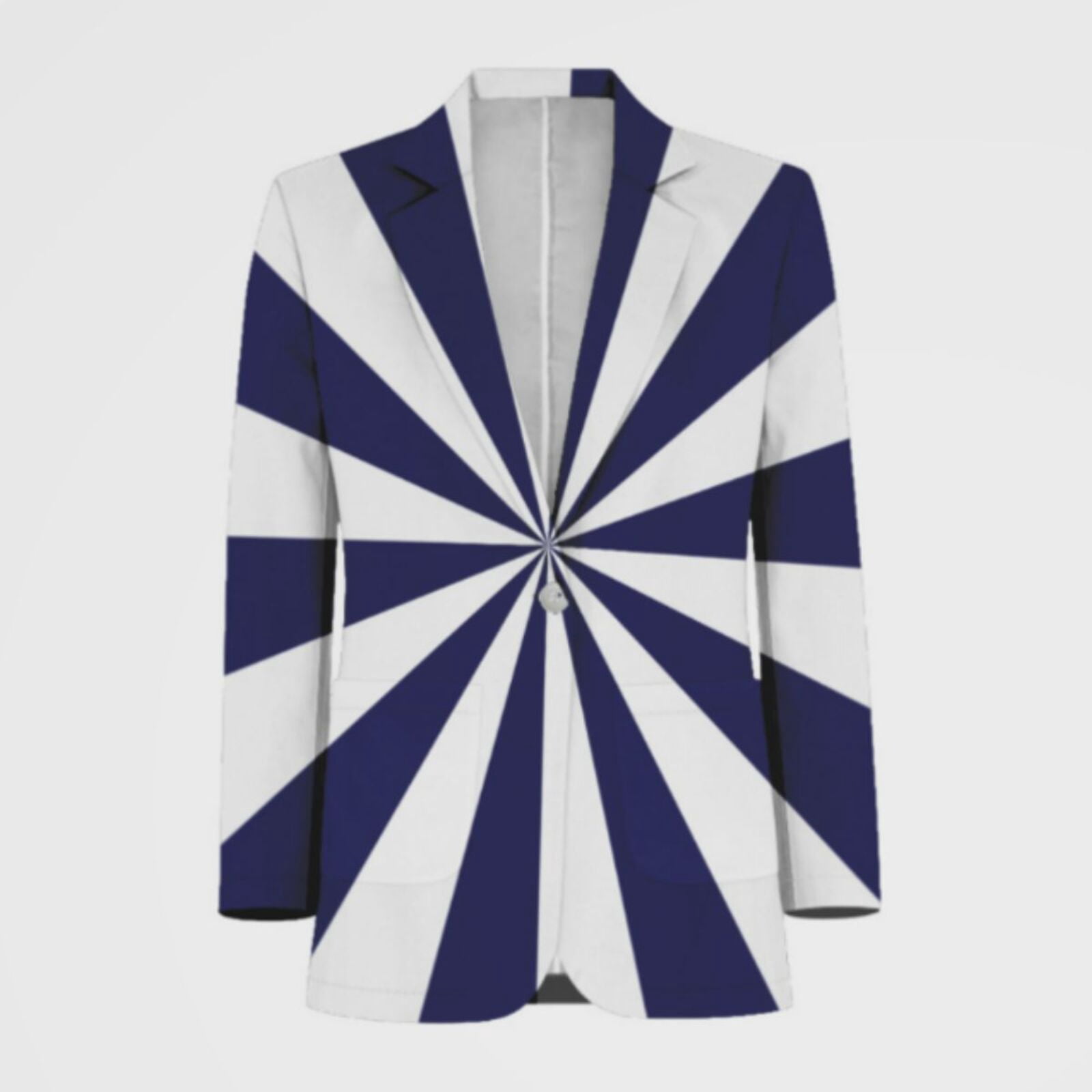 Aesthetic Ultramarine Blue And White Sunburst-01 Men Blazers Slim ...