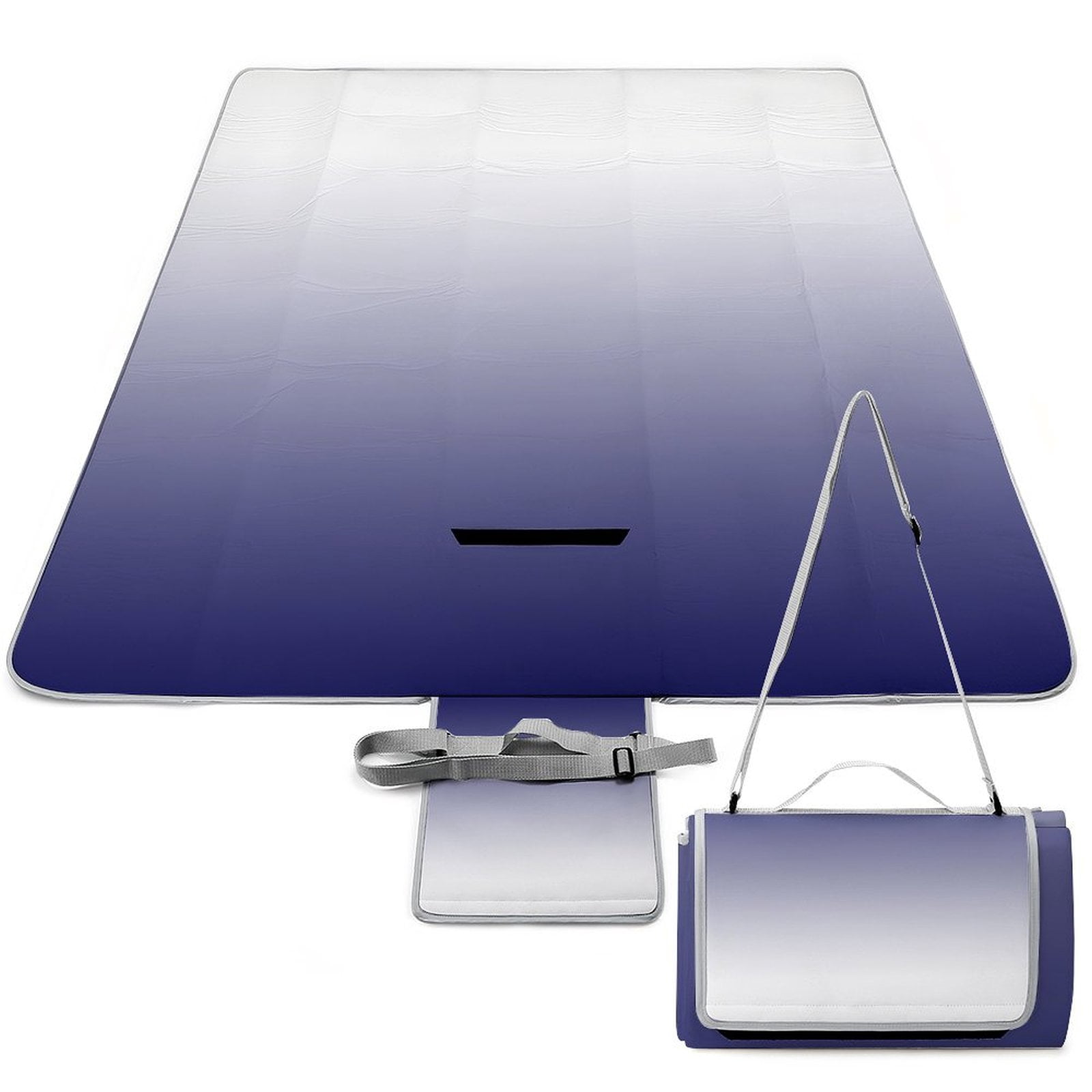 Aesthetic Ultramarine Blue And White Gradient Square Picnic Mat ...