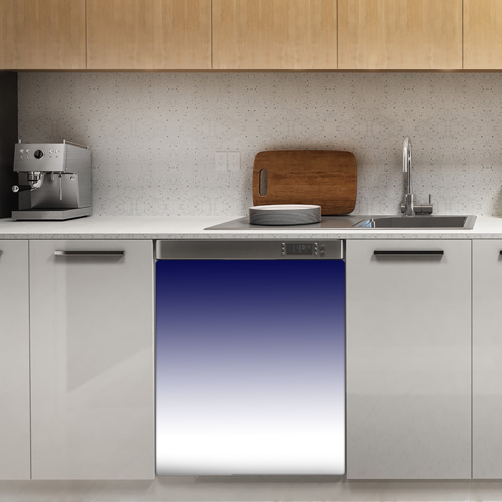 Aesthetic Ultramarine Blue and White Gradient Dishwasher Magnet Cover ...