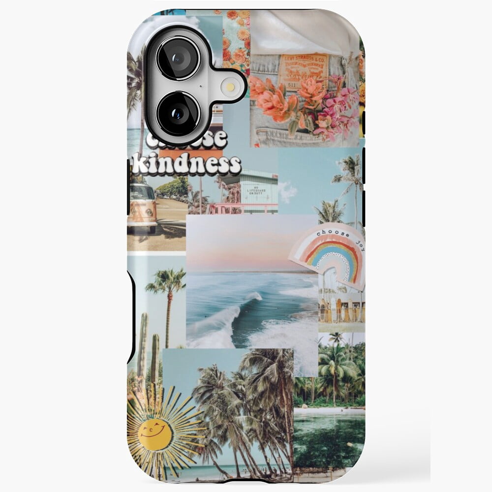 Aesthetic Vintage Beach Collage Case iPhone 17 11 12 13 14 15 17 Pro ...