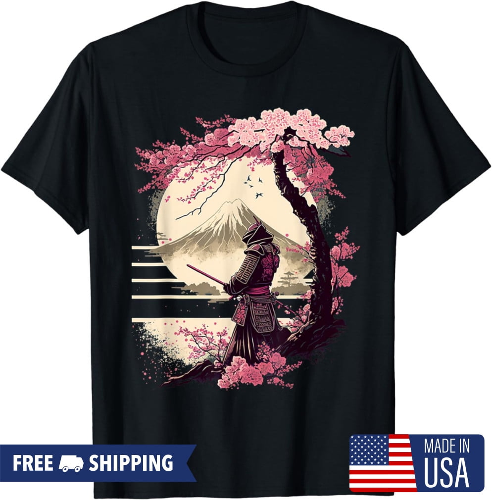 Aesthetic Vintage Samurai Japanese Art Samurai Retro cherry T-Shirt ...