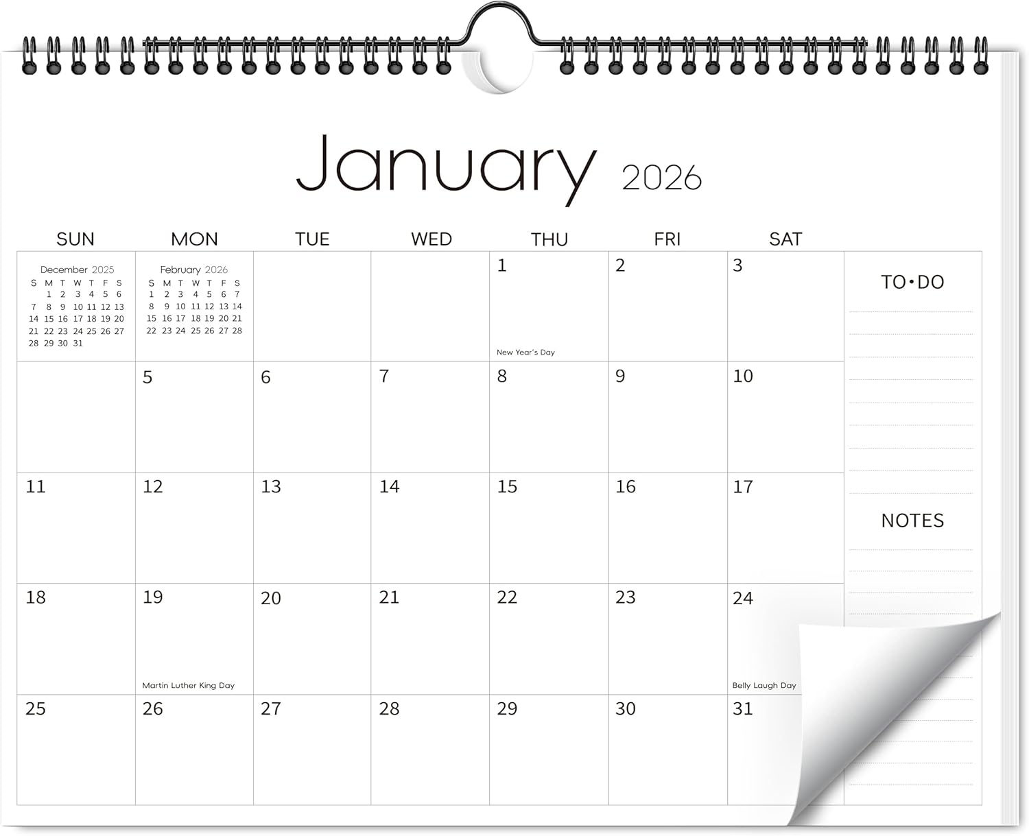 Aesthetic Wall Calendar 2025-2026, 17 Monthly Horizontal Calendar from ...