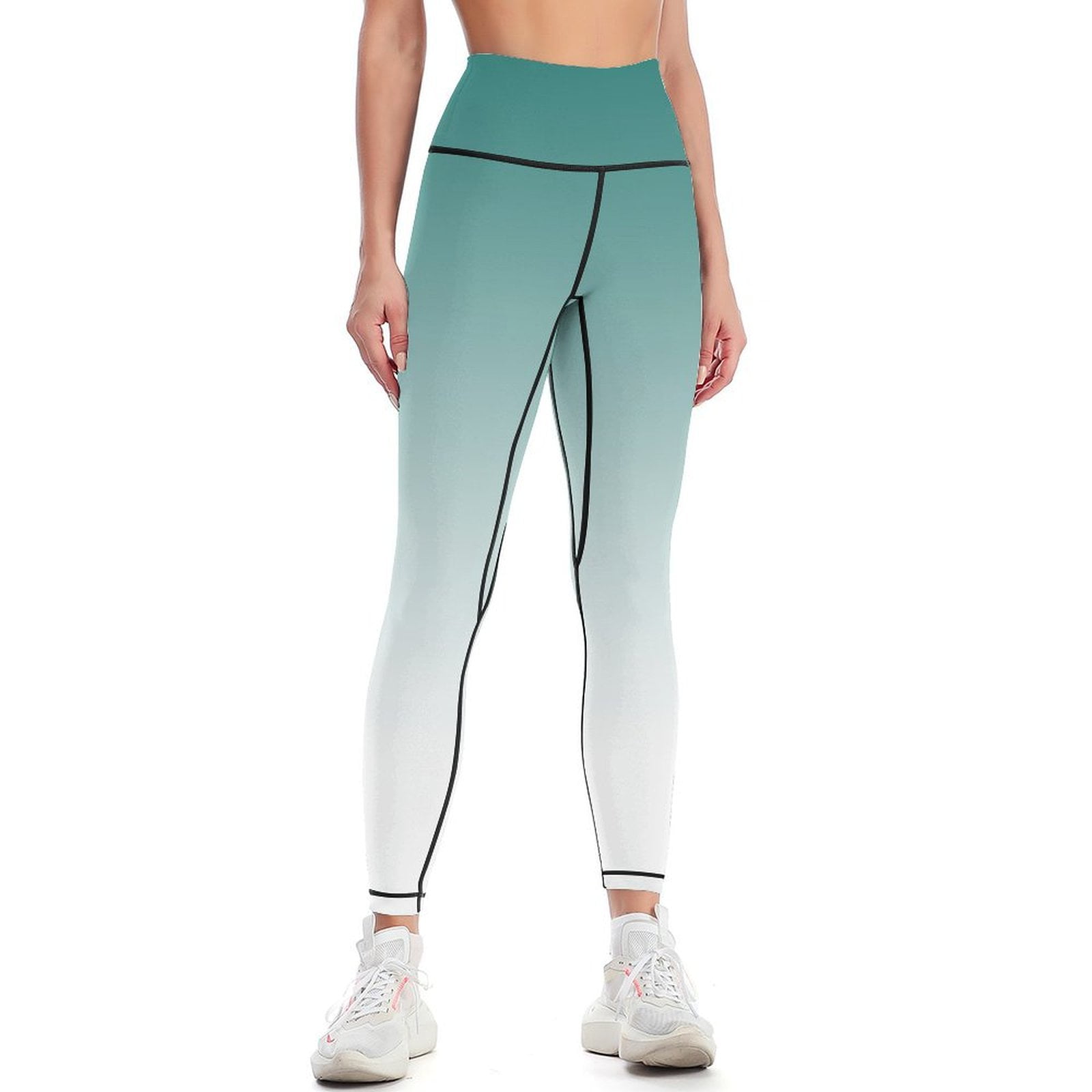 Aesthetic Water Blue And White Gradient Leggings Pants Sport Active ...
