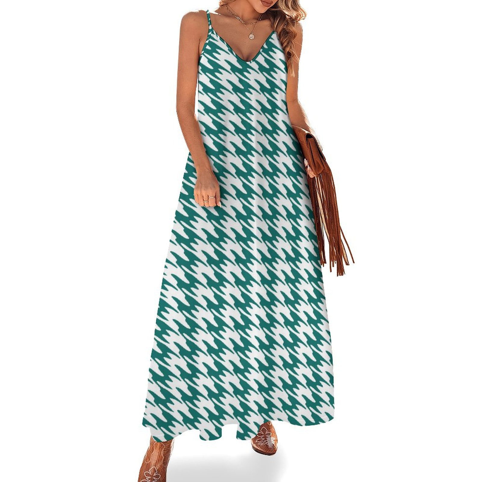Aesthetic Water Blue And White Ripple Sleeveless Dress loose women's ...