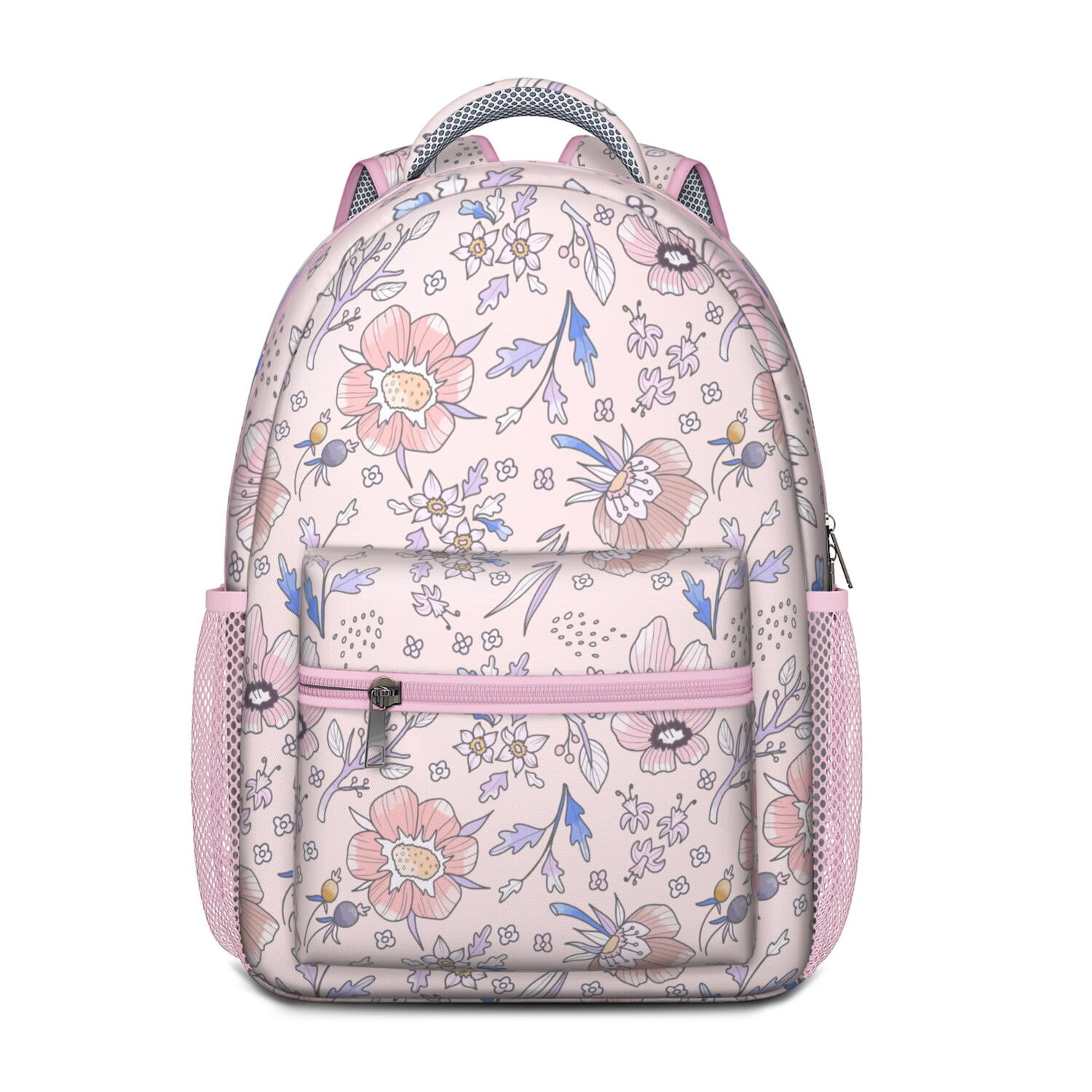 Aesthetic Watercolor Floral Print Backpack - Ergonomic Waterproof ...