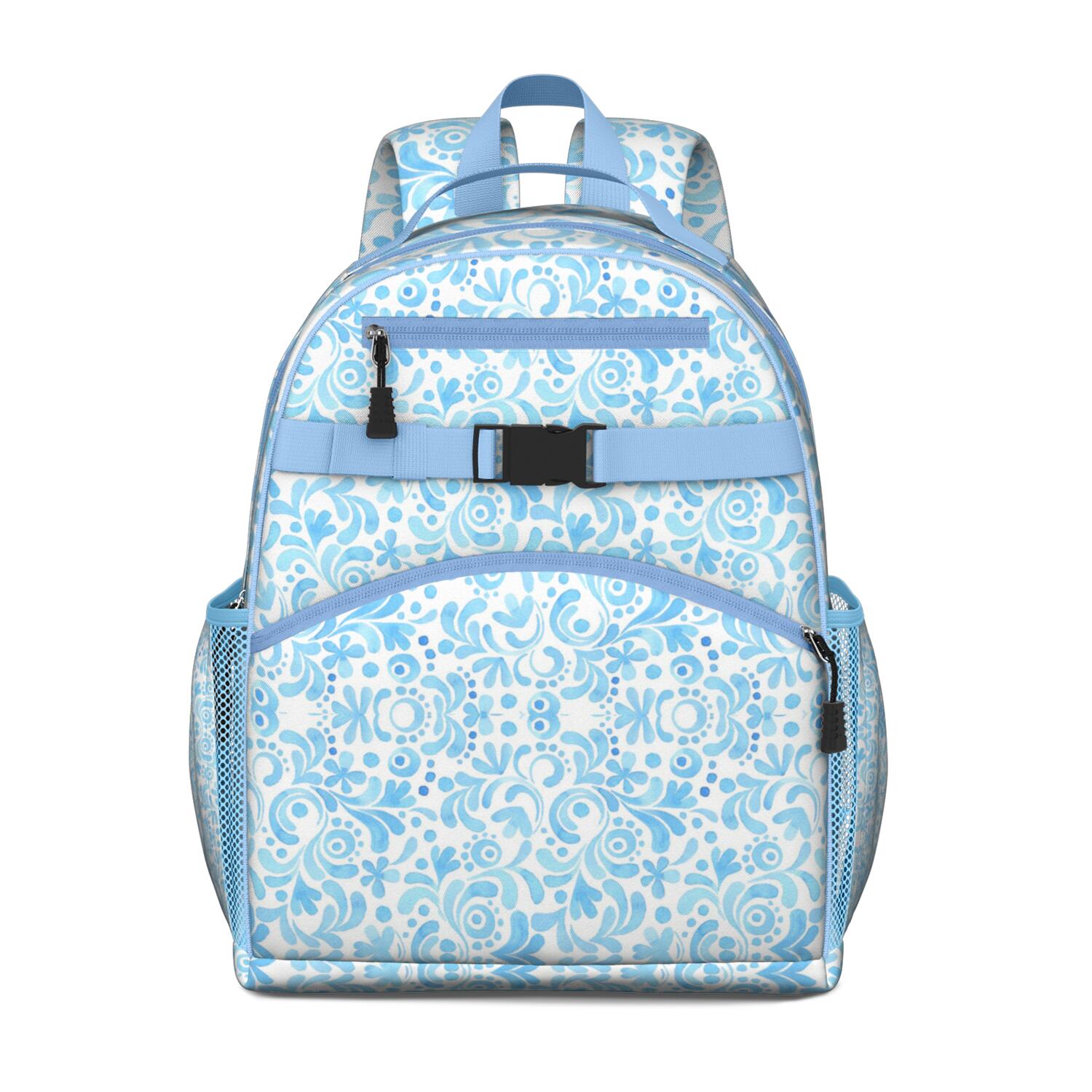 Aesthetic Watercolor Floral Student Backpack Adjustable Straps and ...