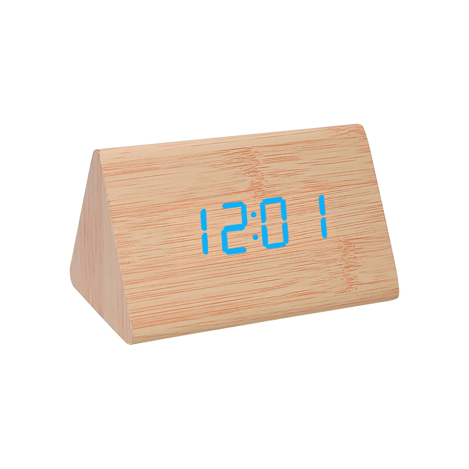 Aesthetic Wooden Alarm Clocks, 4.72" Blue Font Yellow Handcrafted ...