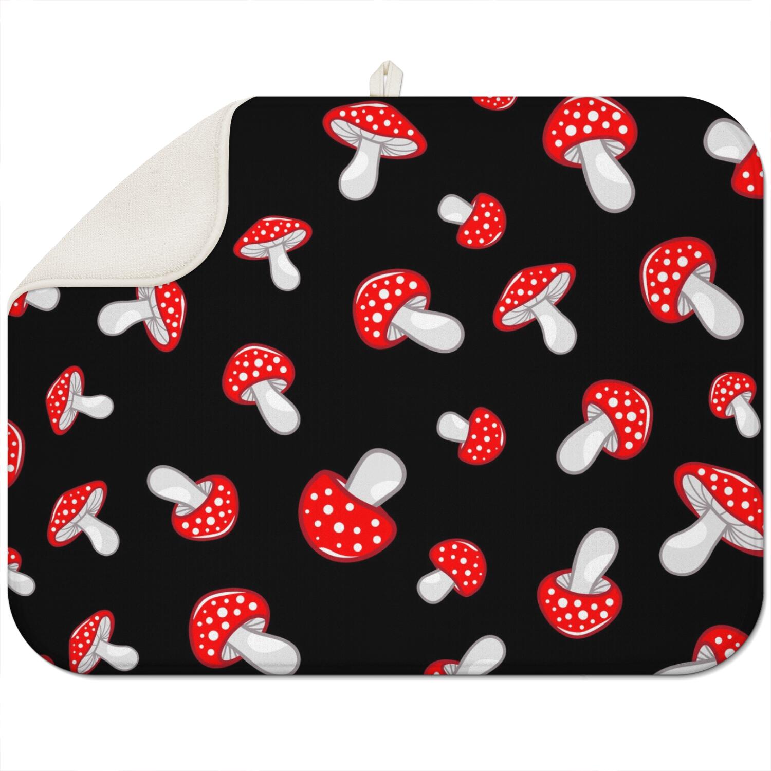 Aesthetic Woodland Mushroom Mat Super Absorbent Microfiber Dish Drying ...