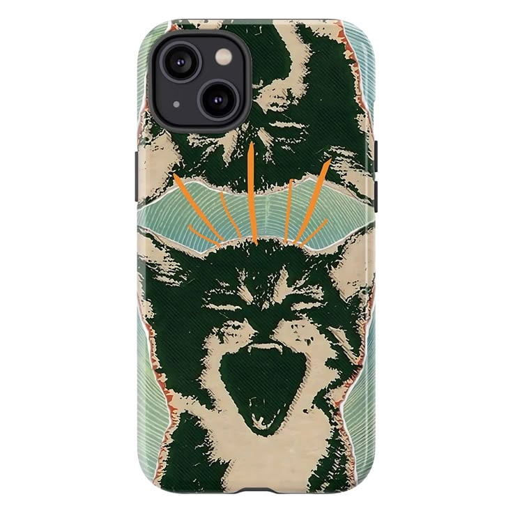 Aesthetic Yawning Cat Phone Case, Vintage Retro Indie Art Kitten ...