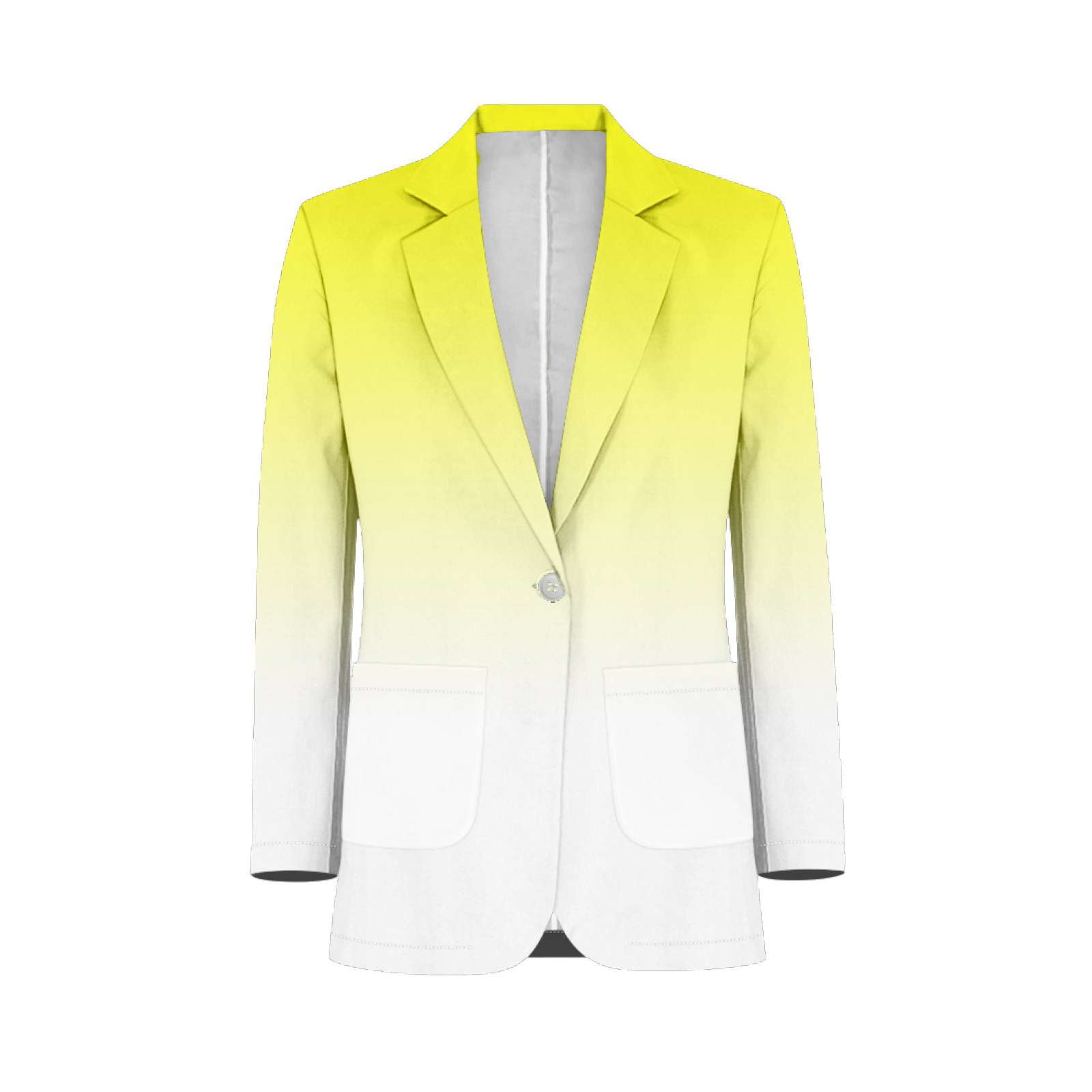 Aesthetic Yellow And White Gradient Mens Suits Shawl Collar Slim Fit ...