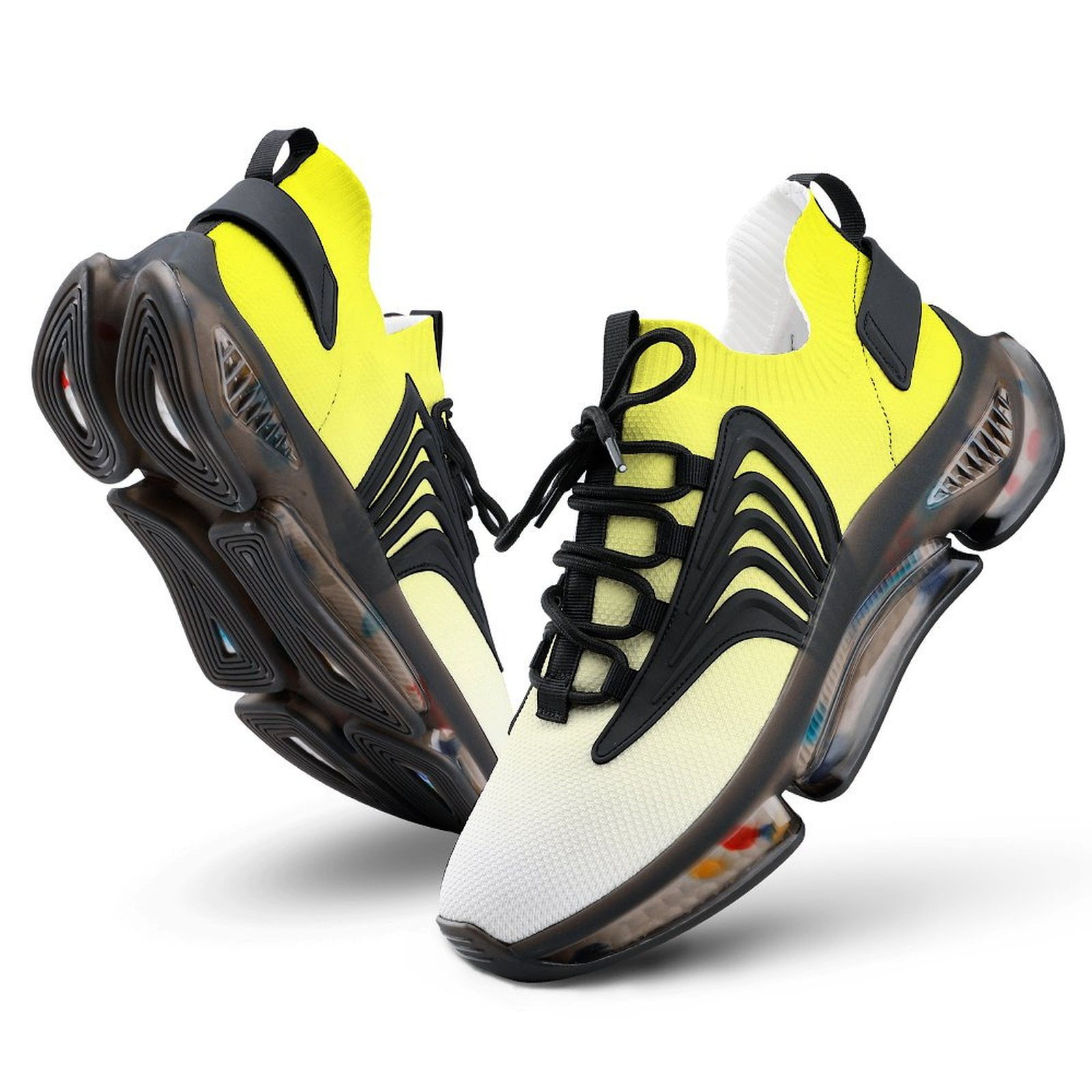 Aesthetic Yellow And White Gradient Walking Shoes for Men Woman ...