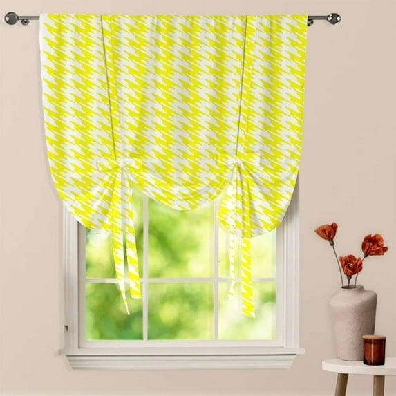 Aesthetic Yellow And White Ripple Window Curtain for Living Room Roman ...