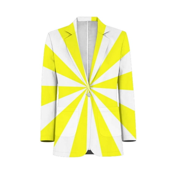 Aesthetic Yellow And White Sunburst Men's Suit Blazer Casual Party Wear ...